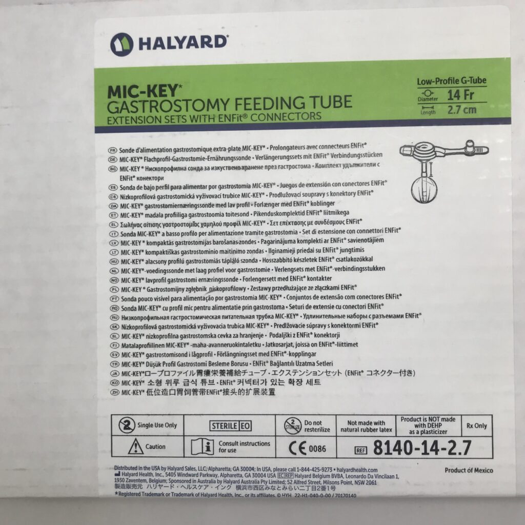 Halyard 8140-14-2.7 MIC-KEY Gastrostomy Feeding Tube Extensions Sets ...