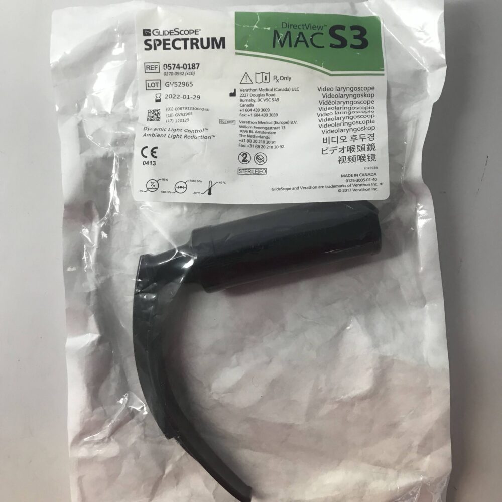 Verathon Medical 0574-0187 GlideScope Spectrum Direct View MAC S3 ...