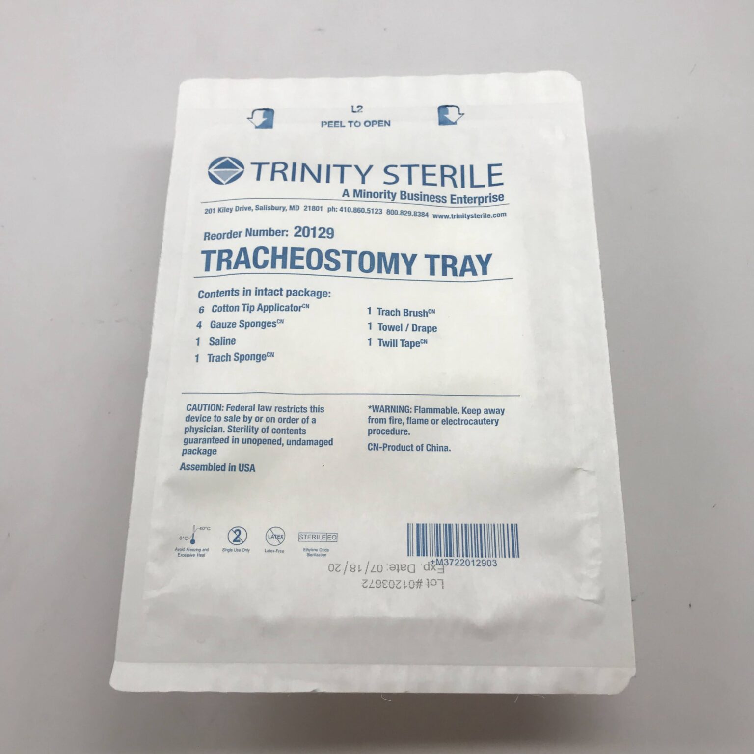 Trinity 20129 Tracheostomy Tray (X) - GB TECH USA