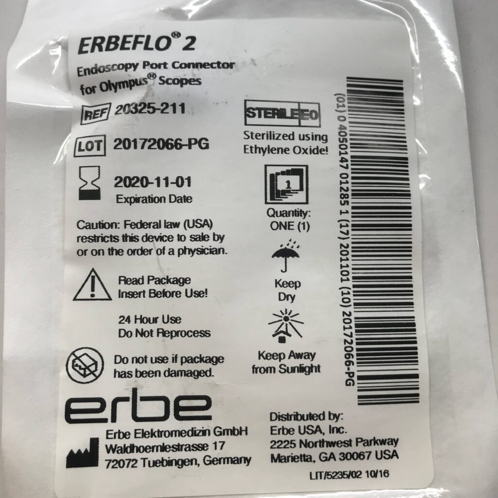 Erbe 20325-211 Erbeflo 2 Endoscopy Port Connector For Olympus scopes 10 ...