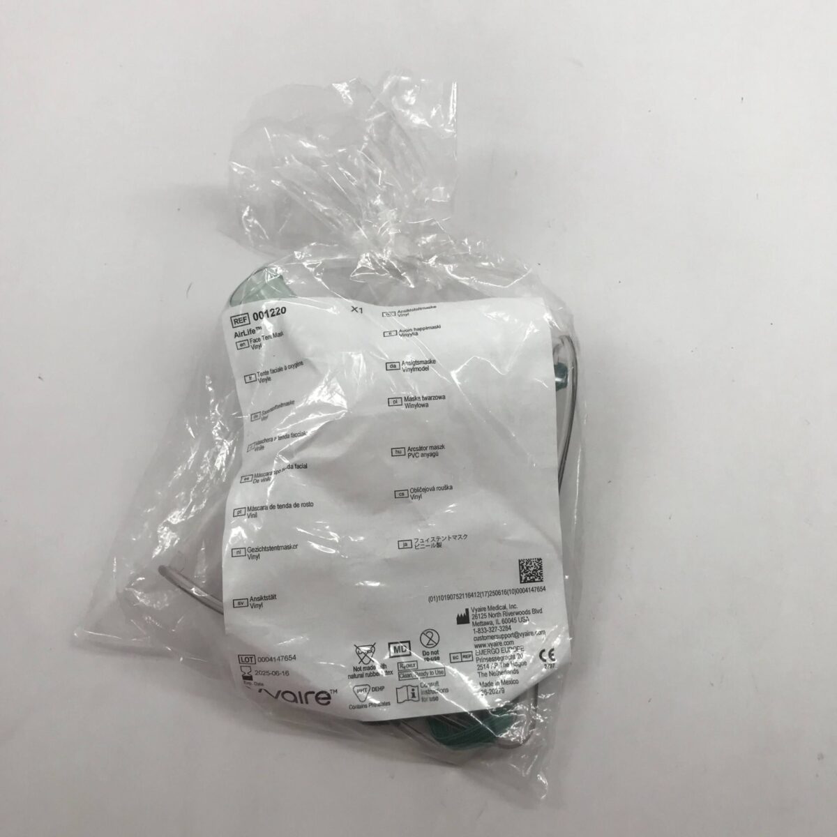 Vyaire 001220 AirLife Face Tent Mask Vinyl - GB TECH USA