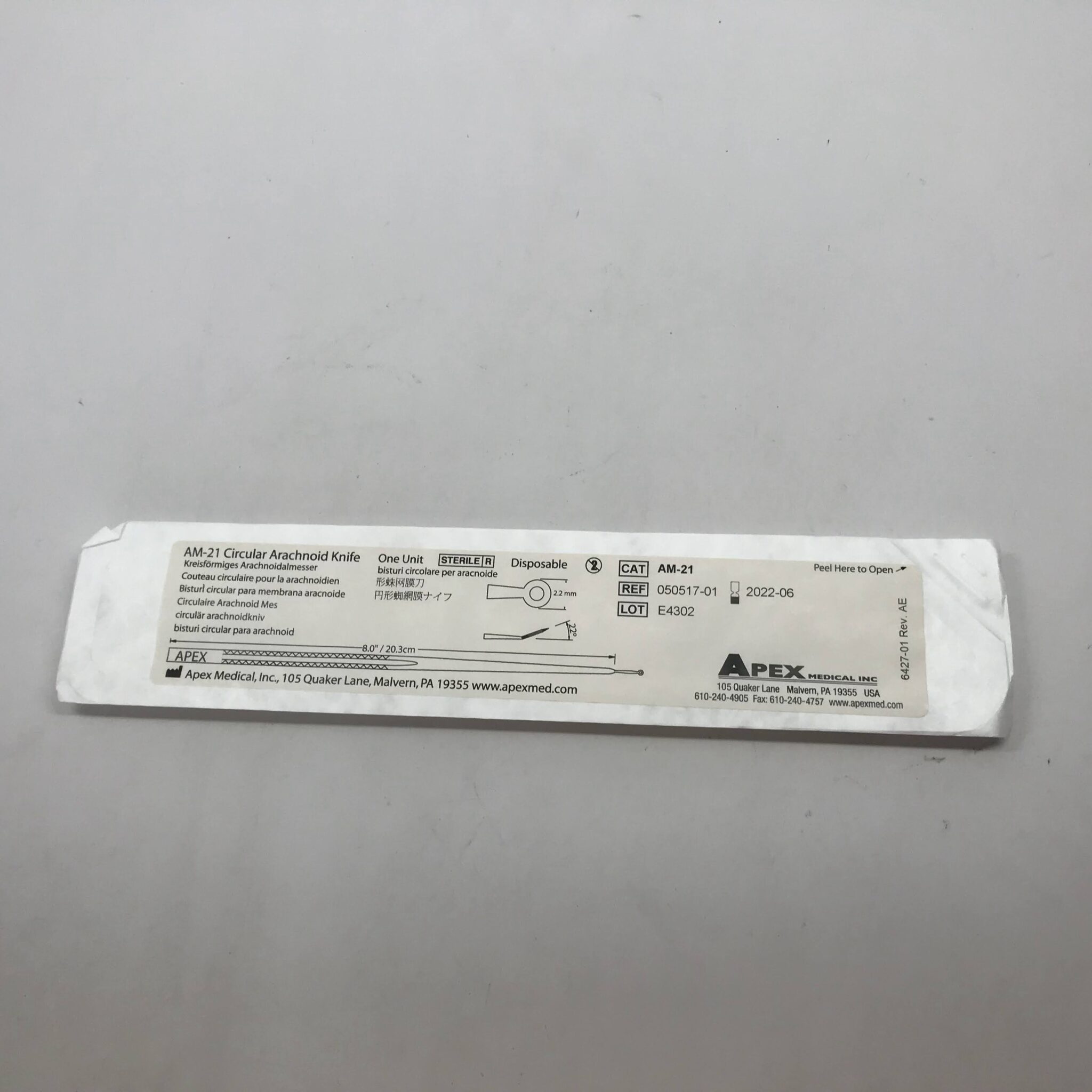 Apex Medical 050517-01 AM-21 Circular Arachnoid Knife Disposable (X ...