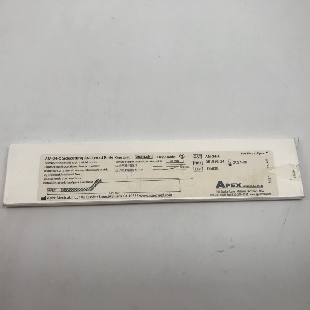 Apex Medical 051816-24 AM-24-X SideCutting Arachnoid Knife Disposable ...