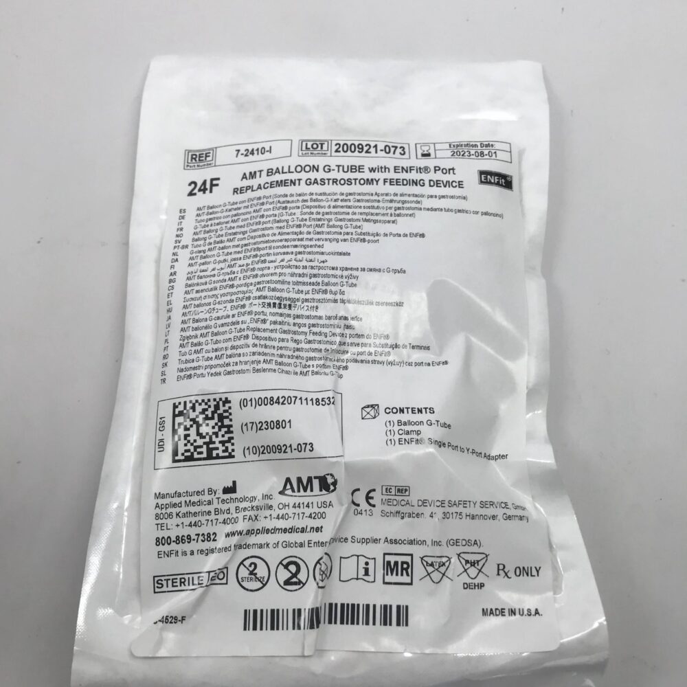 Applied Medical 7-2410-l AMT Balloon G-Tube w/ENfit Port Replacement ...