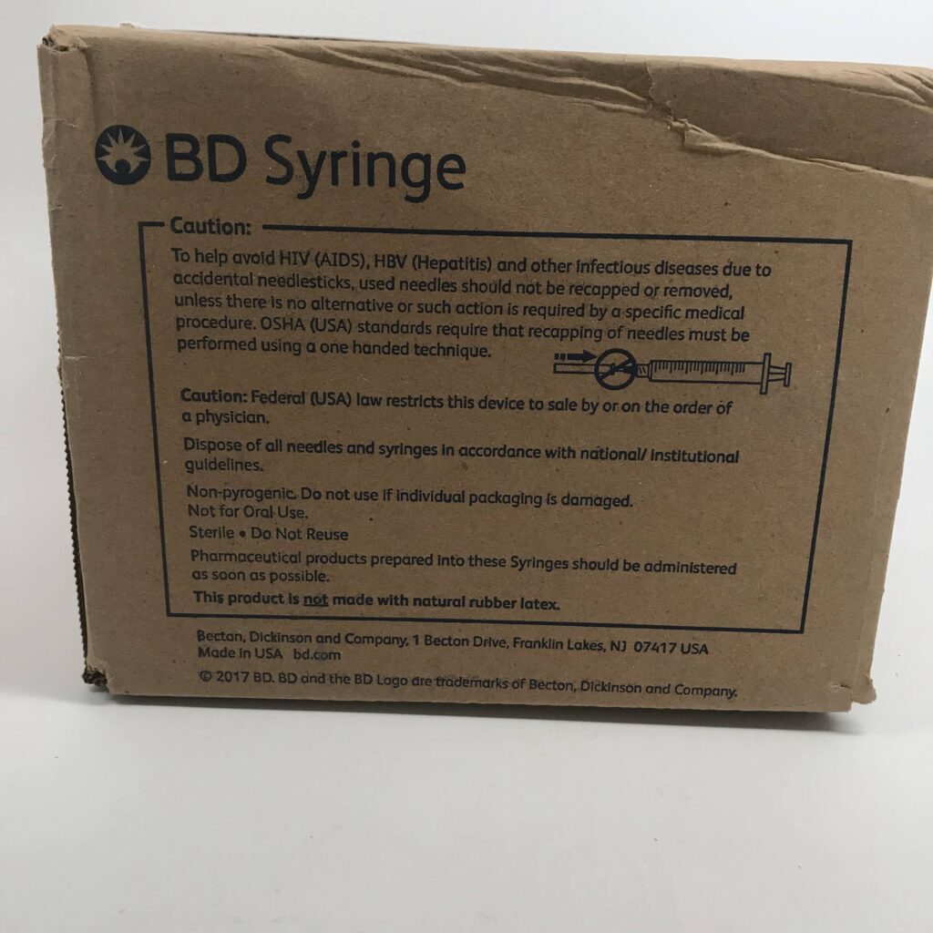 BD 309574 plastipak 3ml Syringe Luer-Lok Tip w/BD PrecisionGlide Needle (22G x 1 1/2) (0.7mm x ...