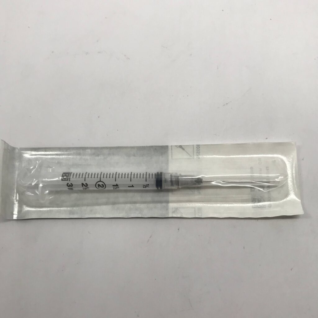 BD 309574 plastipak 3ml Syringe Luer-Lok Tip w/BD PrecisionGlide Needle (22G x 1 1/2) (0.7mm x ...