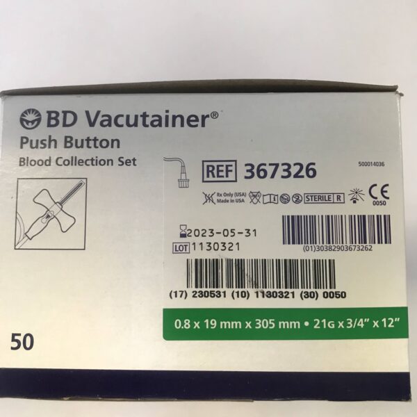 BD Vacutainer 367326 Push Button, Blood Collection Set (50\Box) - GB ...
