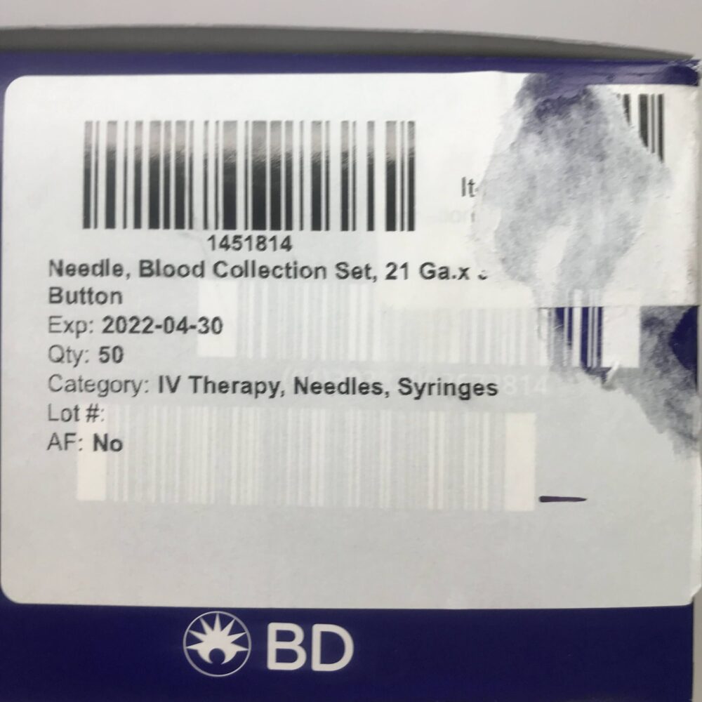 BD Vacutainer 367281 Safety-Lok Blood Collection Set 21G x 3/4in x 12in ...