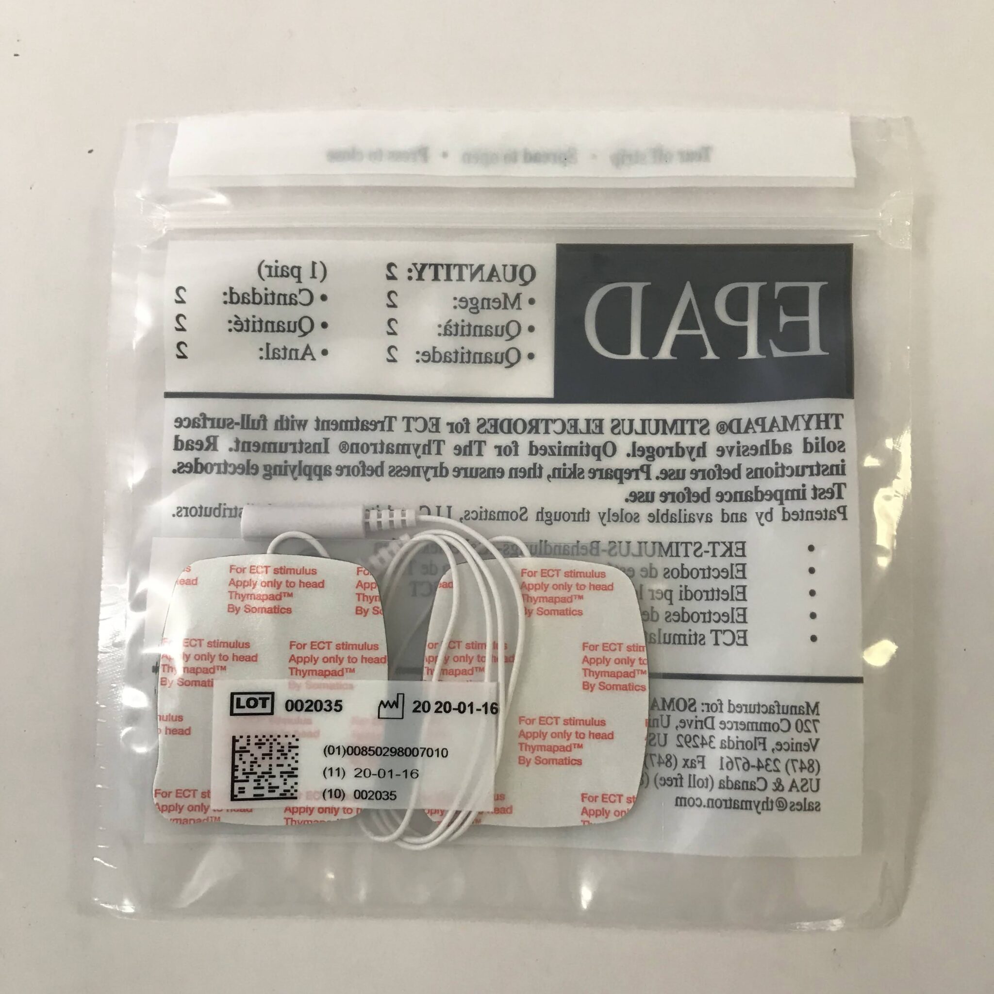 Somatics Thymapad Stimulas Electrodes For ECT Treatment With Full ...