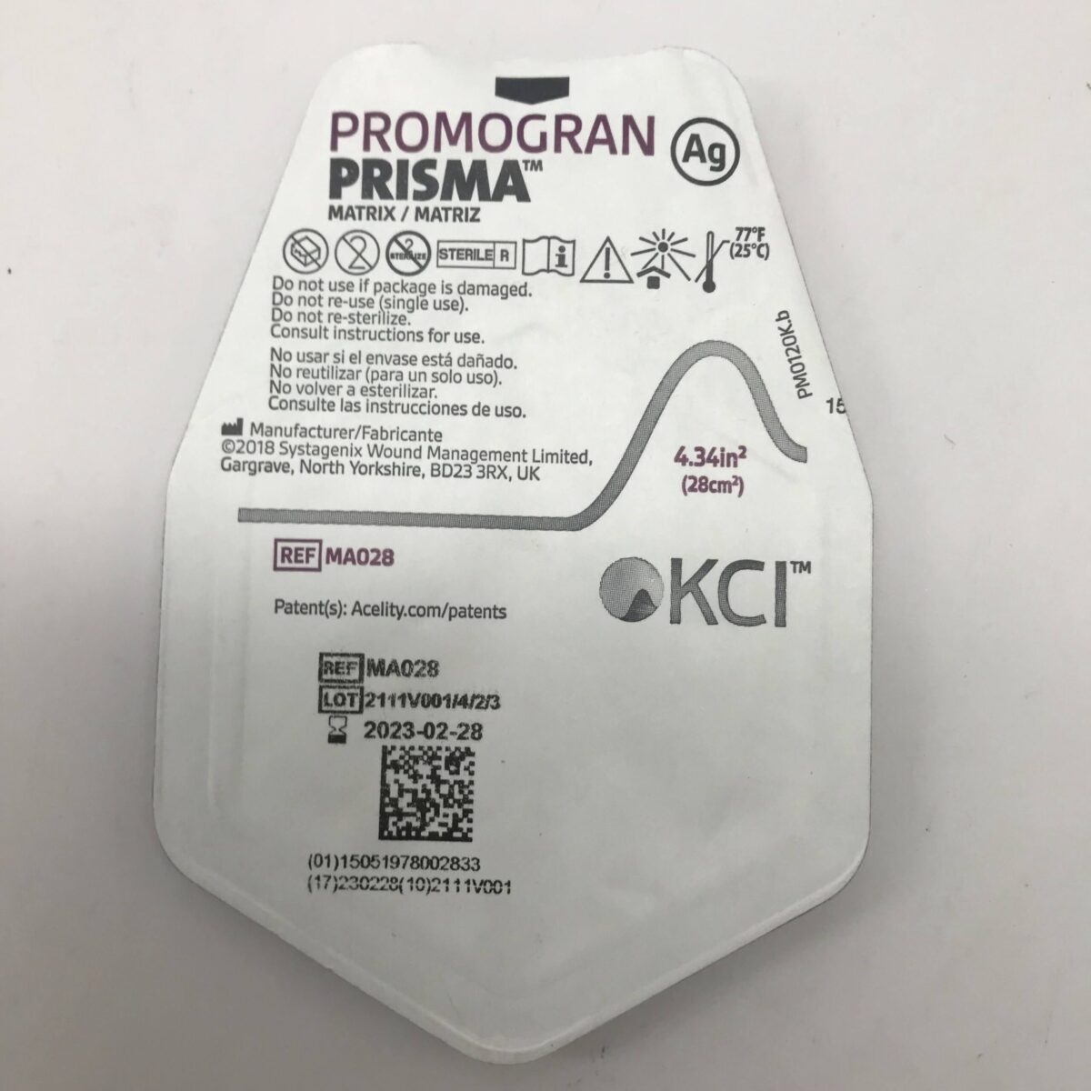 KCI MA028 Promogran Prisma (Ag) (4.34in)(28cm) – GB TECH USA