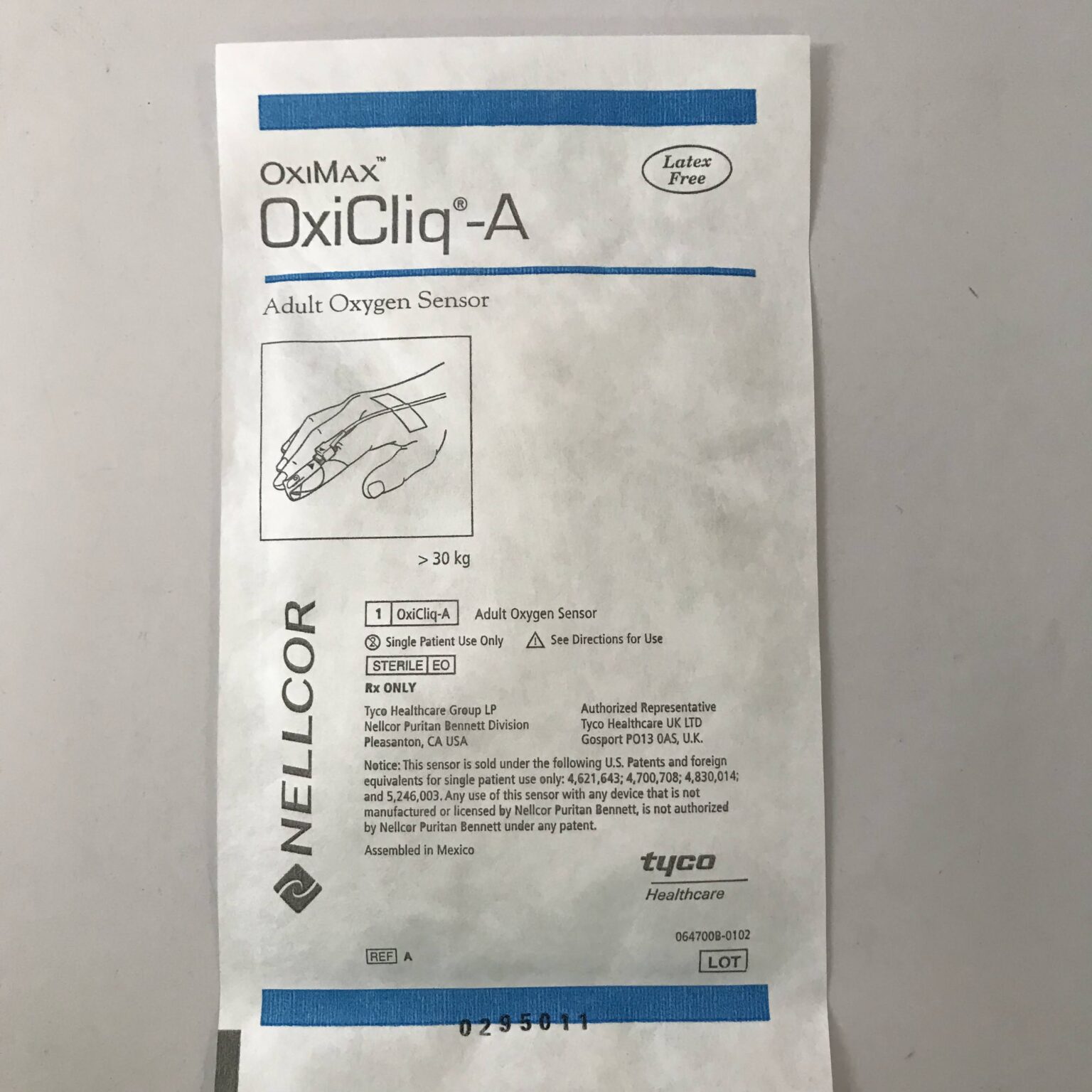 Tyco/Covidien A OxiMax, OxiCliq-A, Adult Oxygen Sensor - GB TECH USA