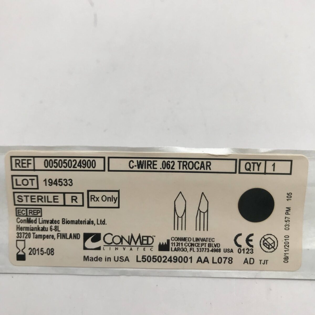 ConMed 00505024900 C-Wire .062 TROCAR (x) - GB TECH USA