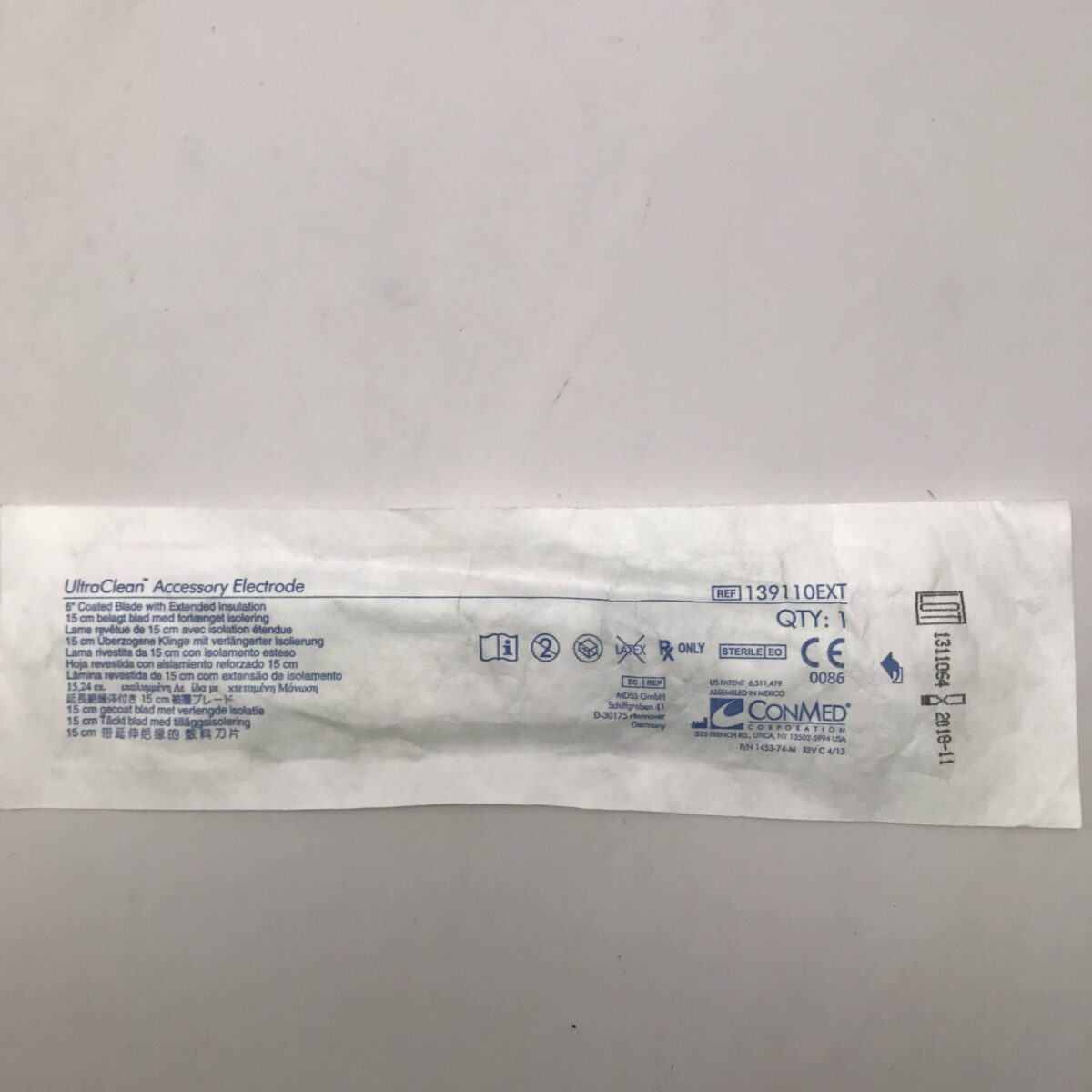 ConMed 139110EXT UltraClean Accessory Electrode, 6″ Coated Blade with ...