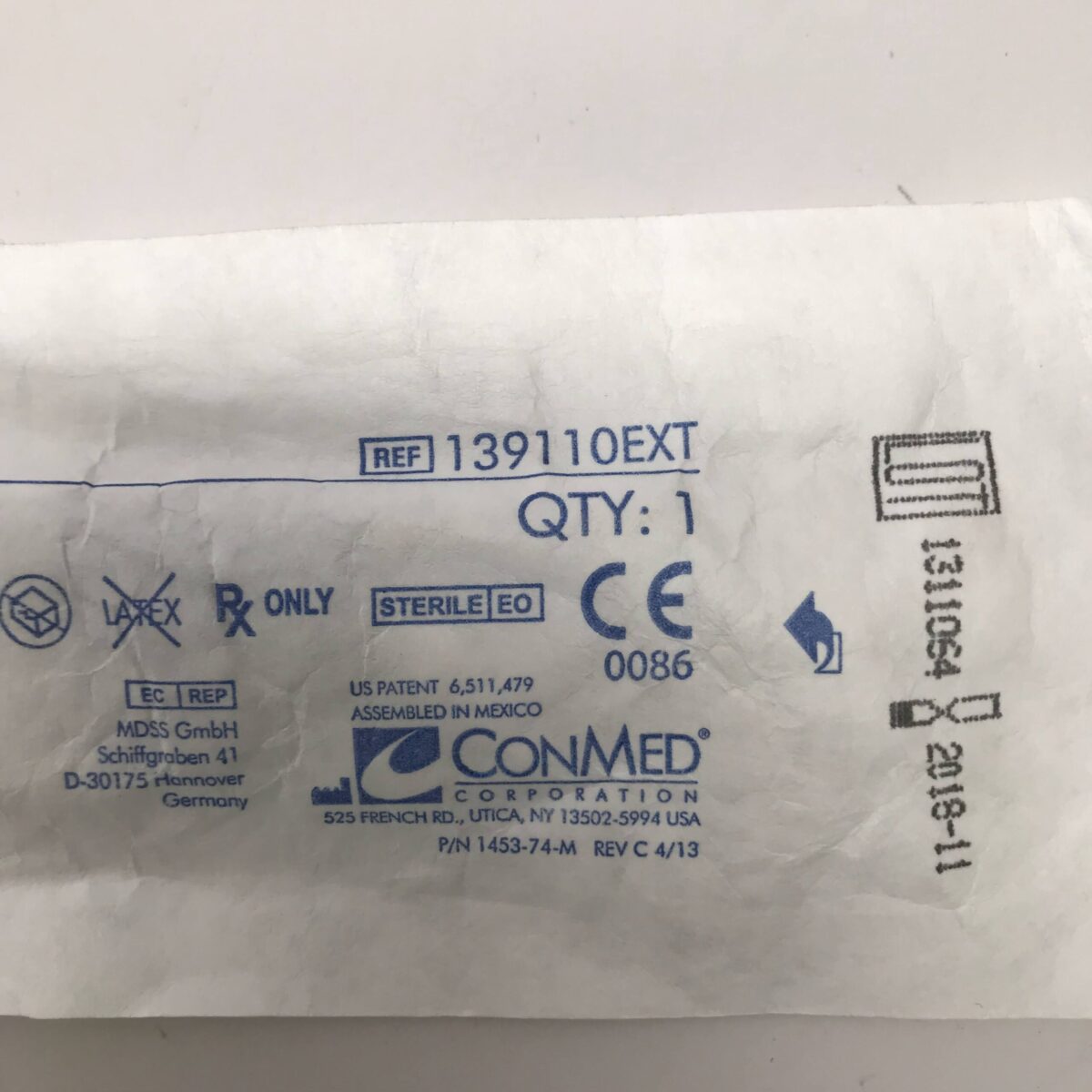 ConMed 139110EXT UltraClean Accessory Electrode, 6" Coated Blade with ...