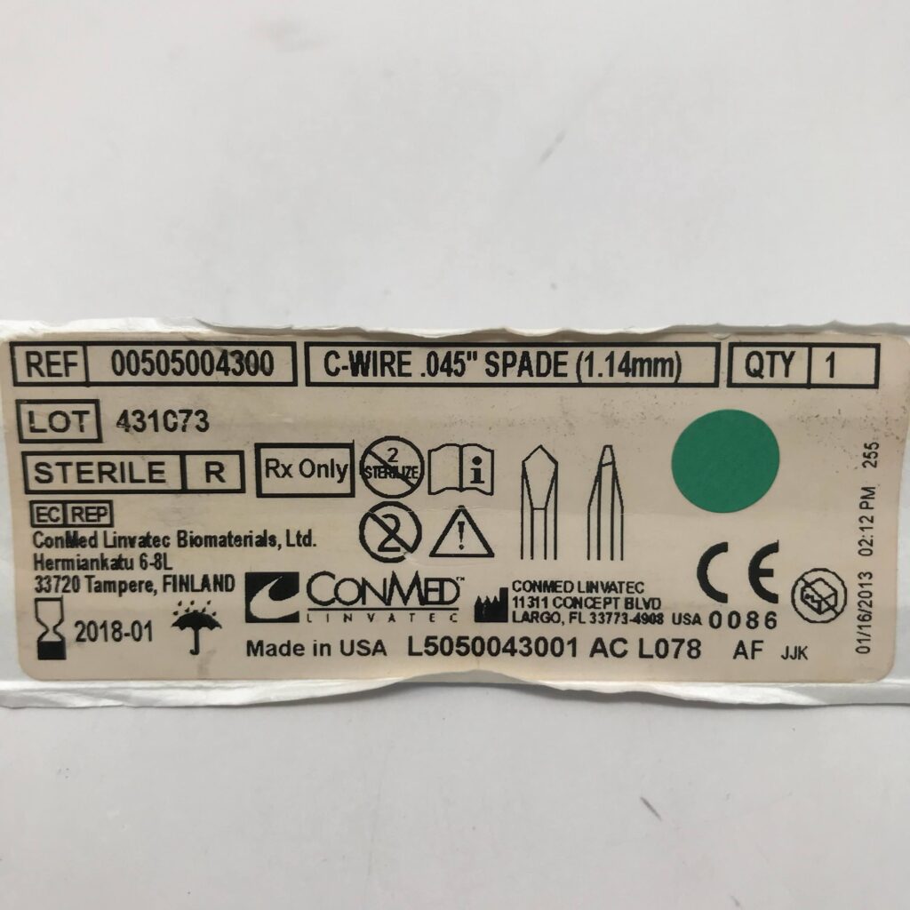 ConMed 00505004300 C-Wire .045" Spade (1.14mm) (X) - GB TECH USA