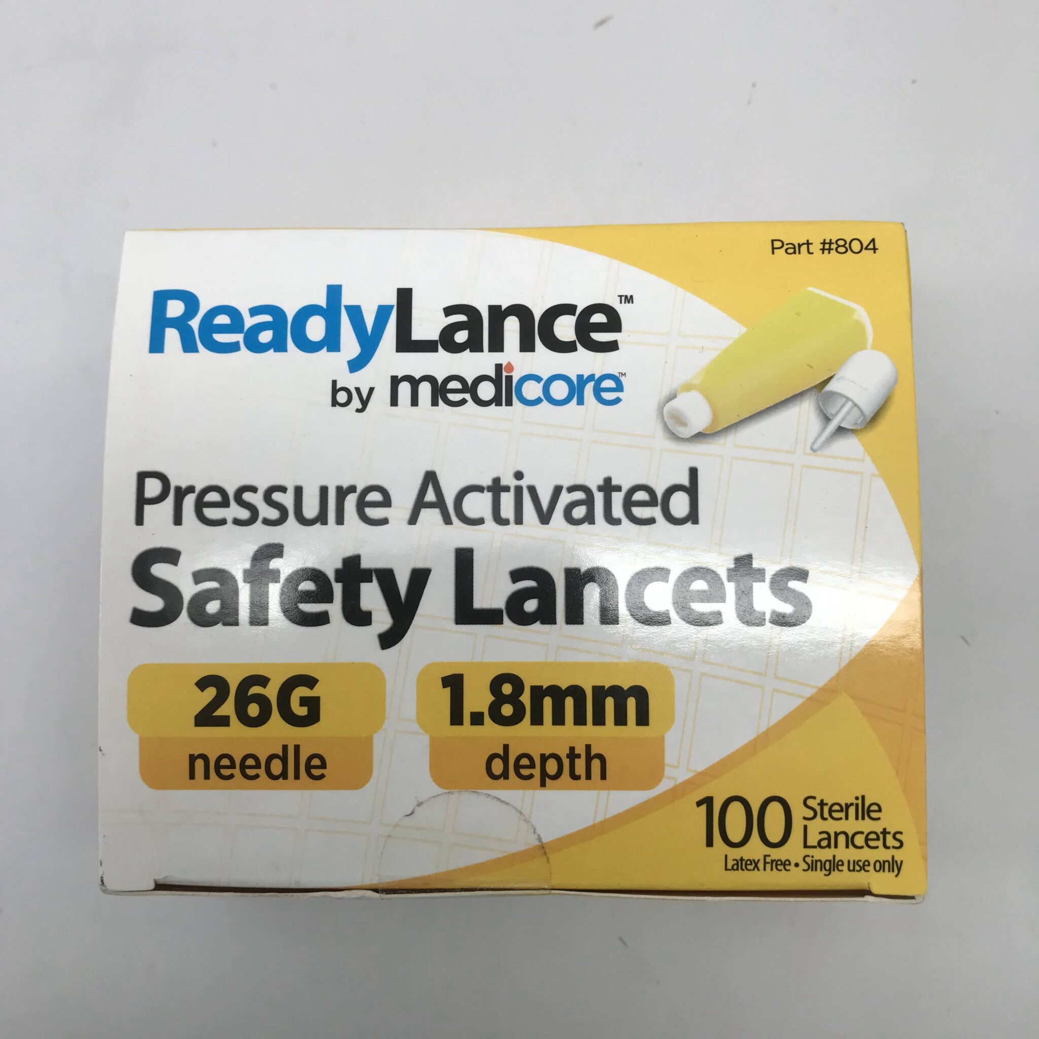 MediCore 804 ReadyLance, Pressure Activated Safety Lancets (26G Needle ...