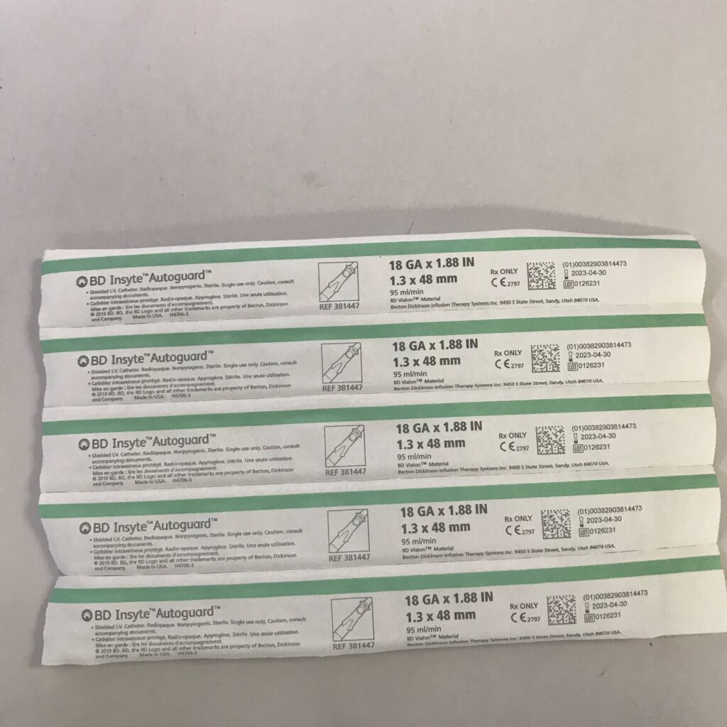 BD 381447 Insyte Autoguard, Shielded I.V Catherter (18GA 1.88in)(1 ...