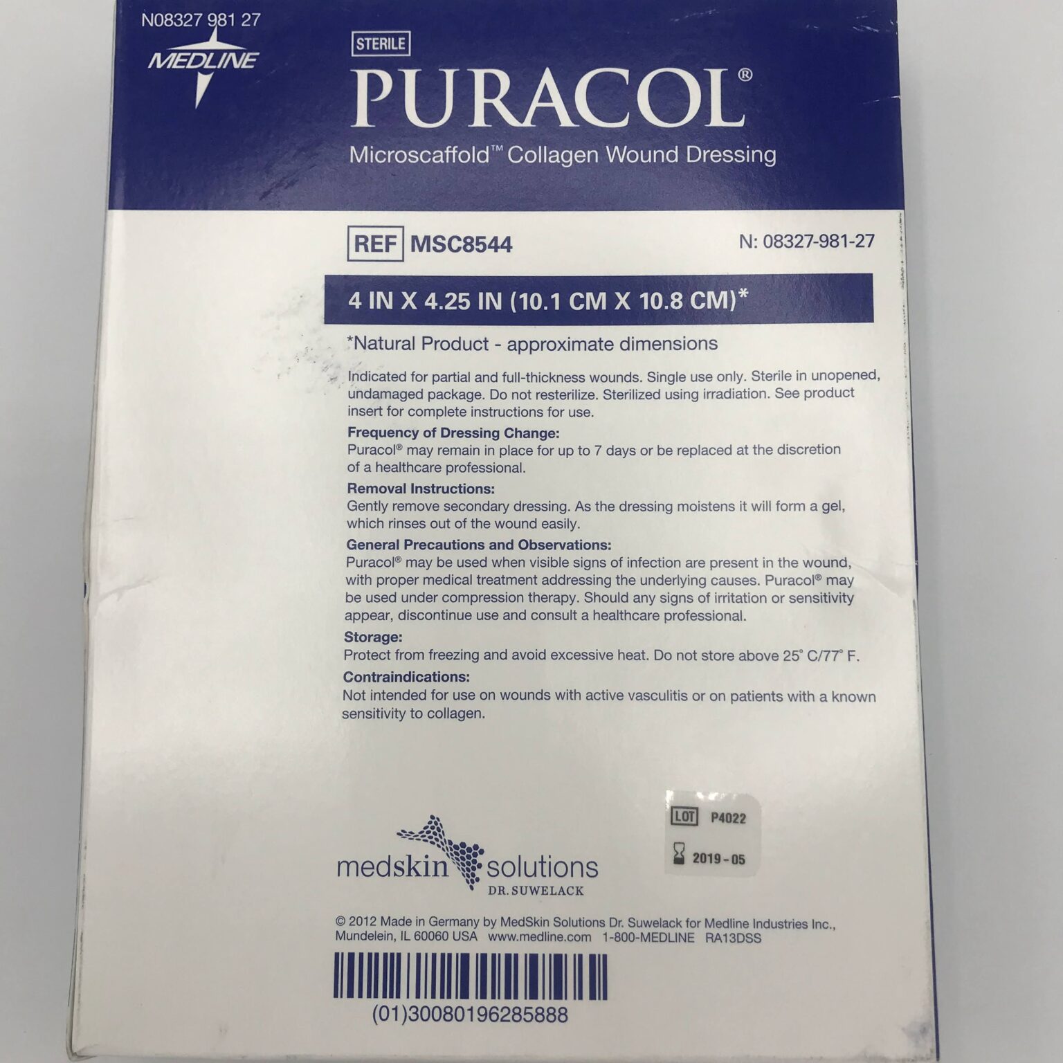 Medline MSC8544 Puracol, Microscaffold Collagen Wound Dressing 4" x 4. ...