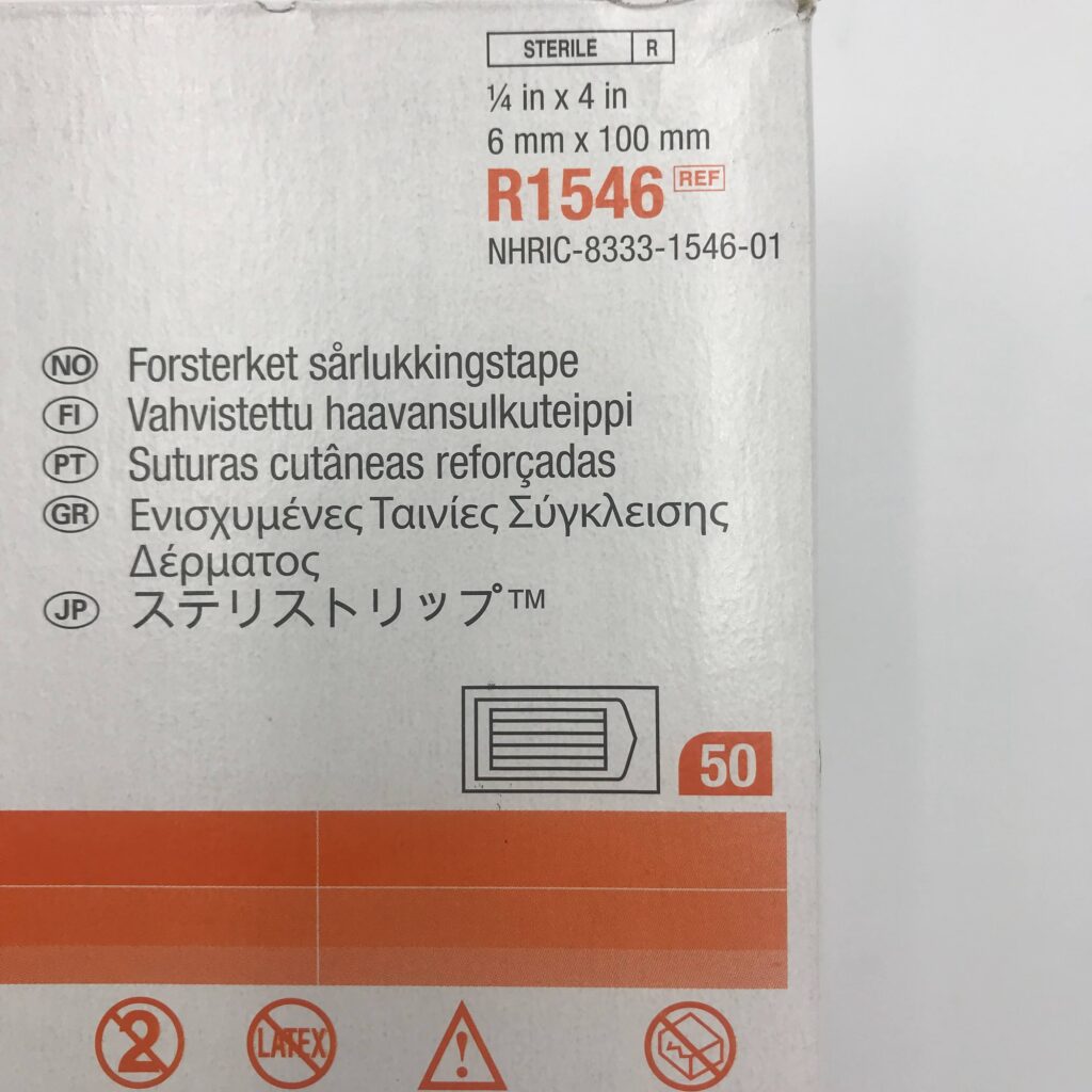 3M R1546 Steri-Strip Reinforced Skin Closures, 1/4" x 4" (50/Box) (X ...