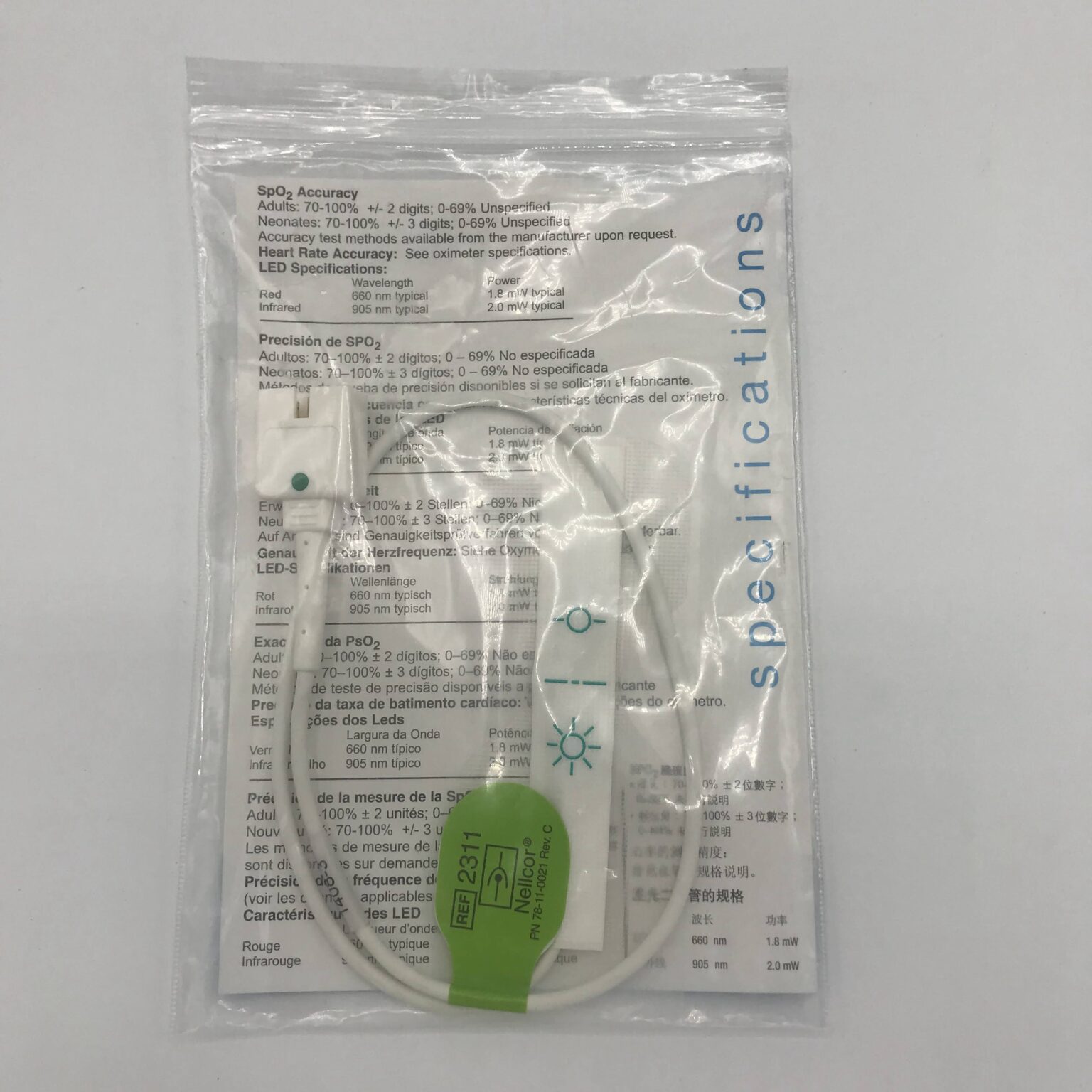 Covidien D-YSPD Nellcor, Pediatric SpO2 Sensor Clip - GB TECH USA