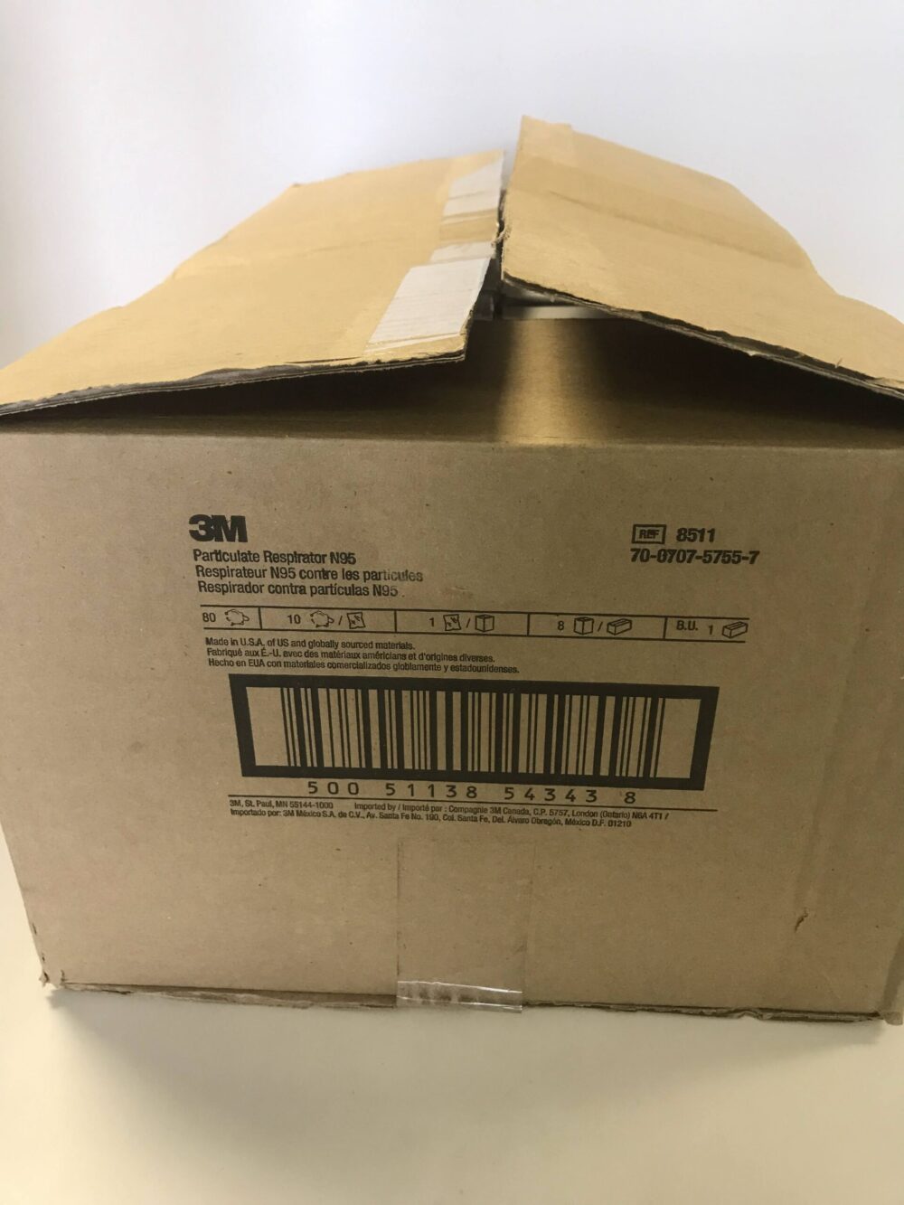3M 8511 Particulate Respirator N95 (8 Box/Case) – GB TECH USA
