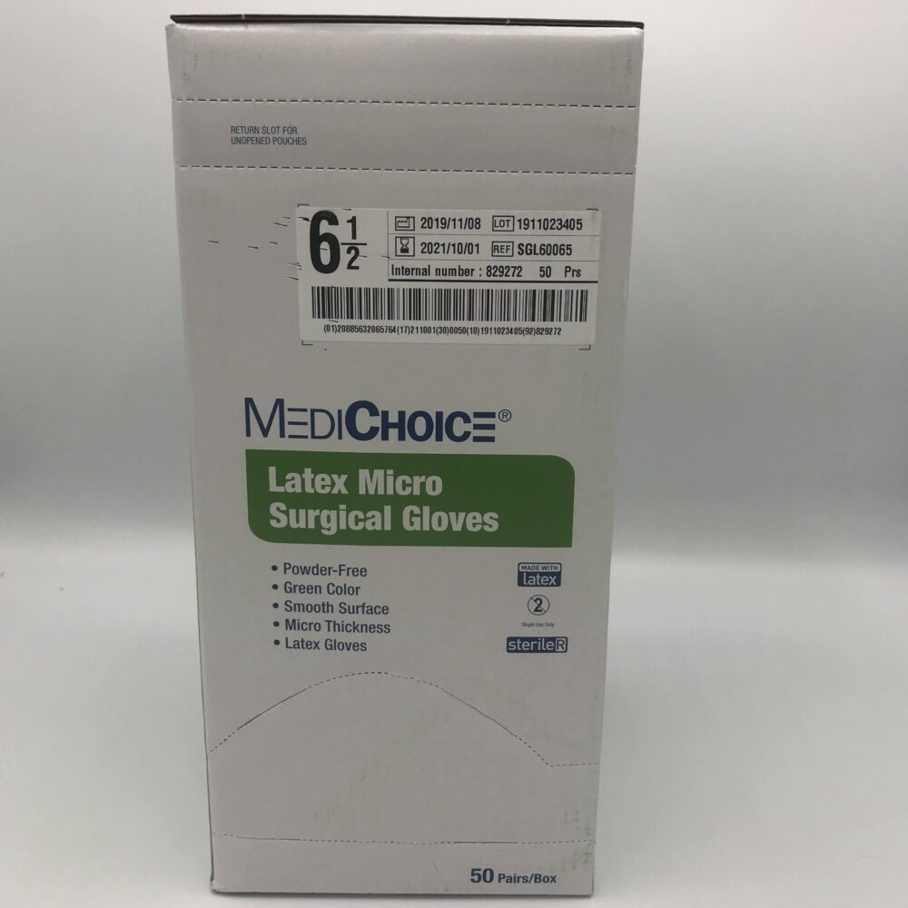 MediChoice SGL60065 Latex Micro Surgical Gloves 6.5 (50pairs/bx) (x ...
