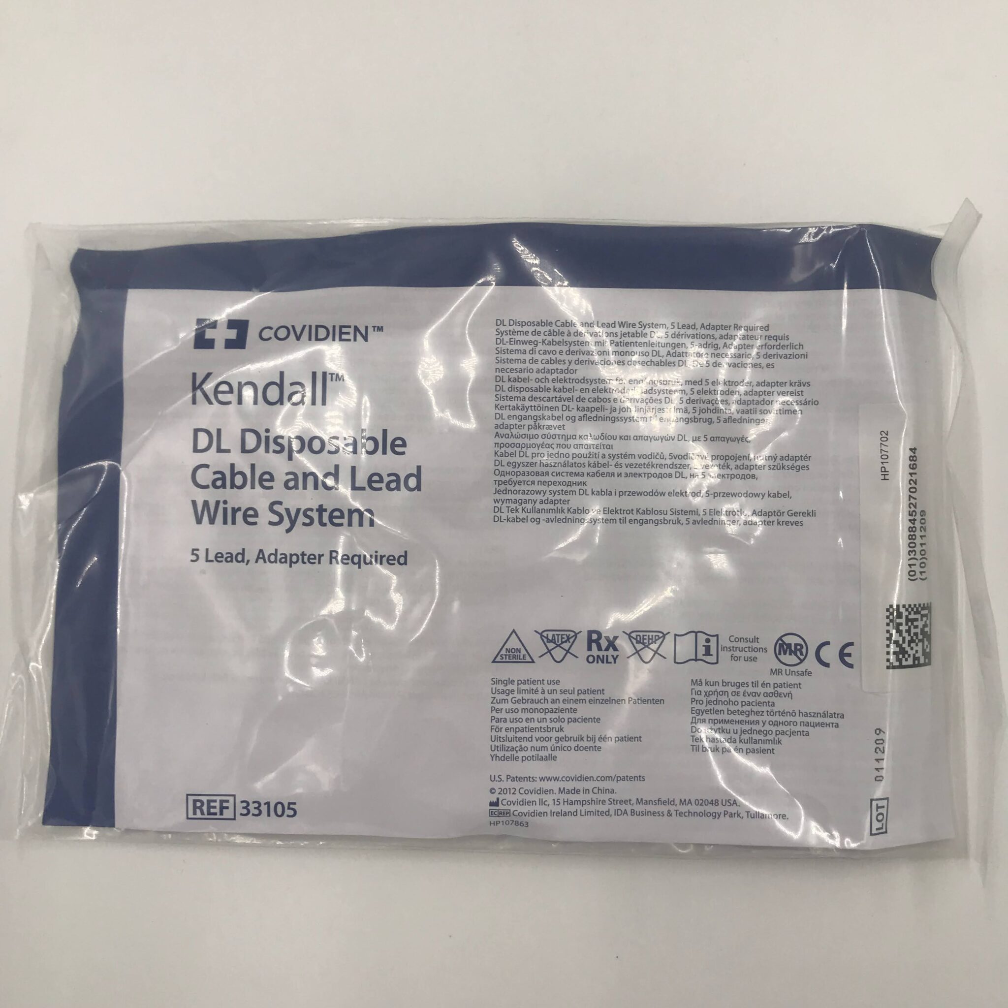 Covidien 33105 Kendall DL Disposable Cable and Lead Wire System (10/Bx ...