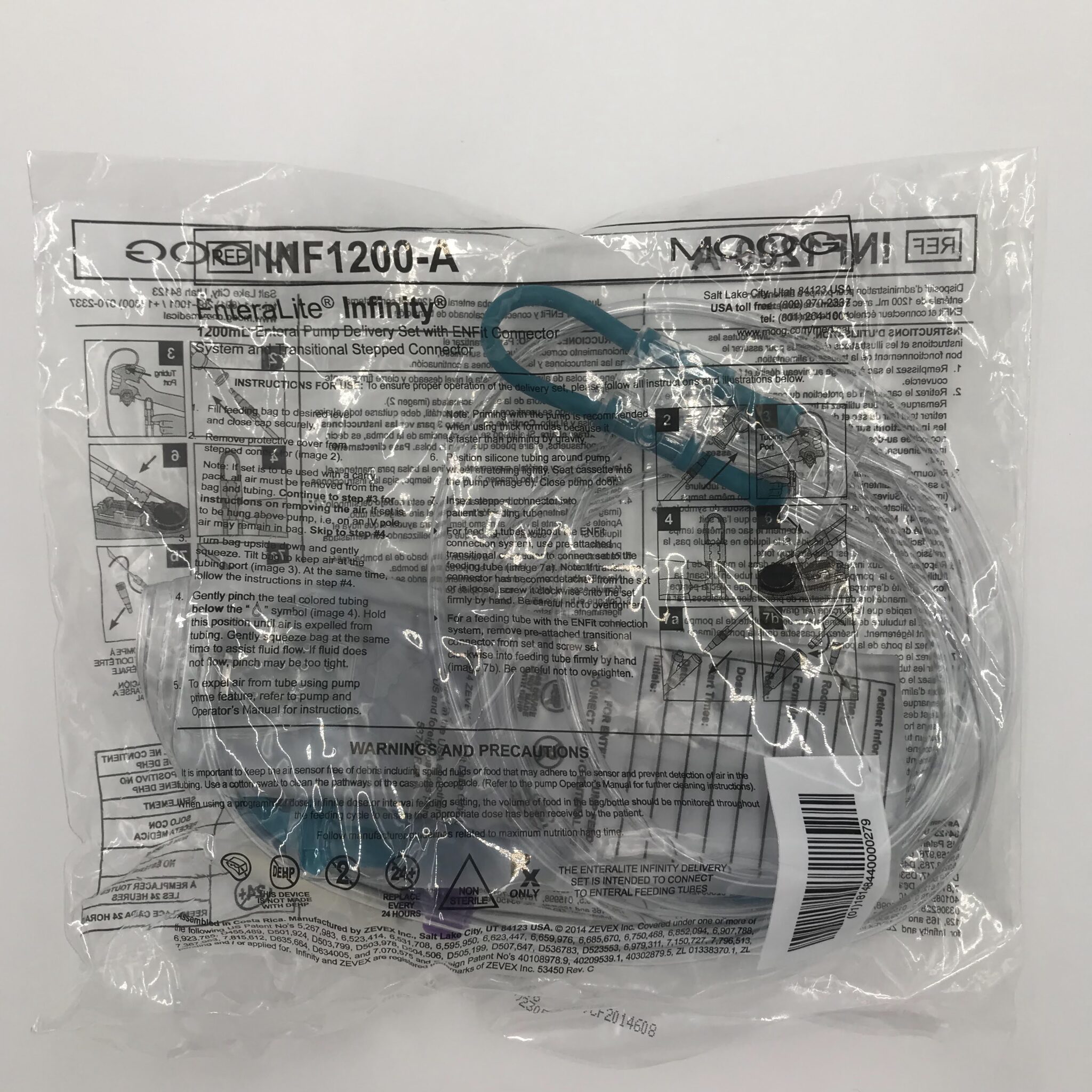 ZEVEX/ Moog INF1200-A, EnteraLite Infinity Enternal Pump Delivery Set ...