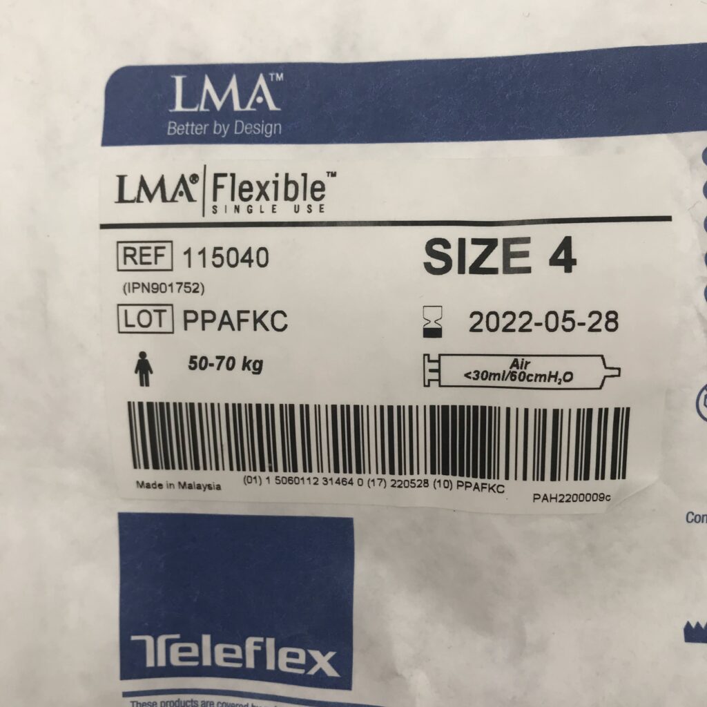 TeleFlex 115040 LMA, Flexible Laryngeal Mask Airway, S=4 (x) - GB TECH USA
