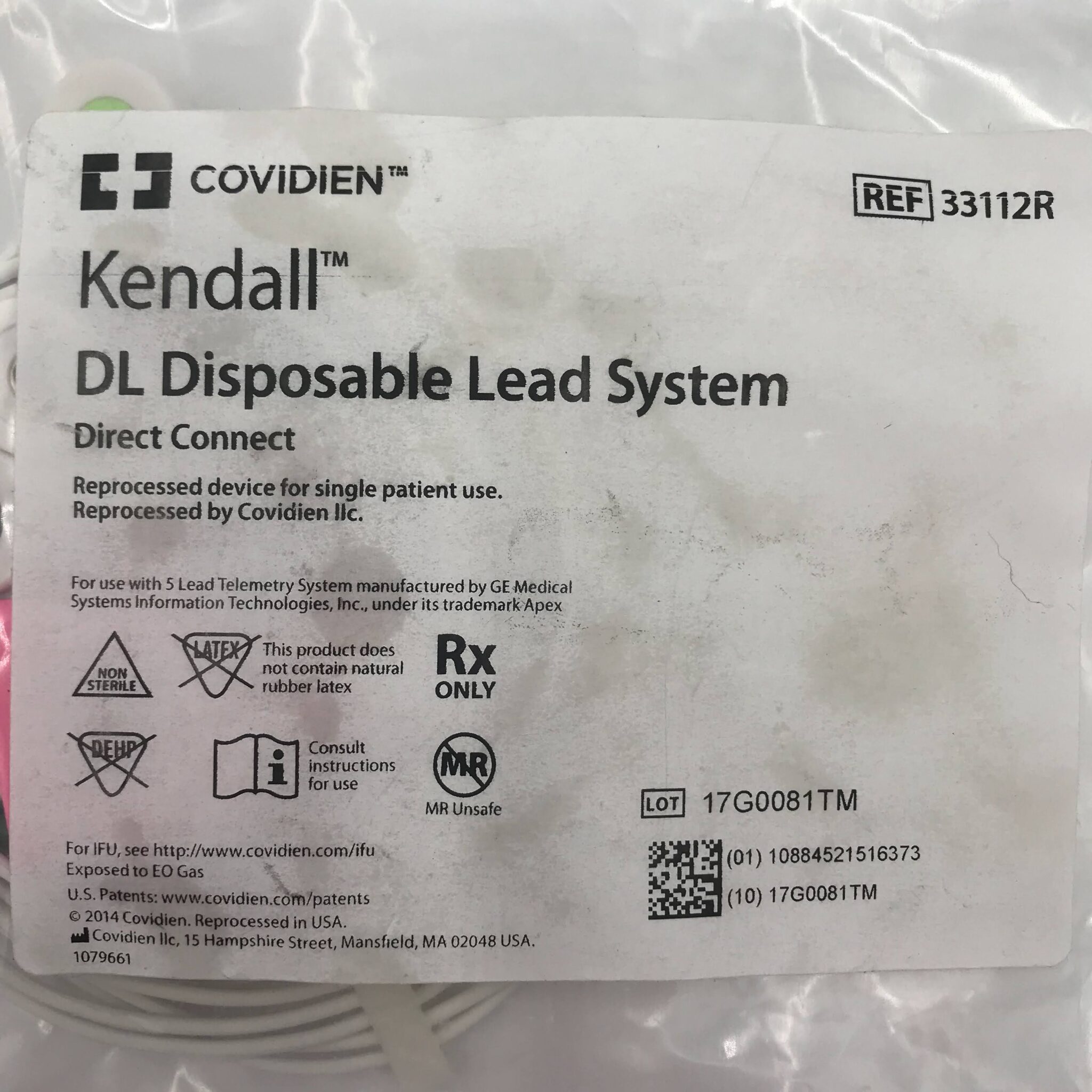 Covidien 33112R Kendall, DL Disposable Lead System - GB TECH USA