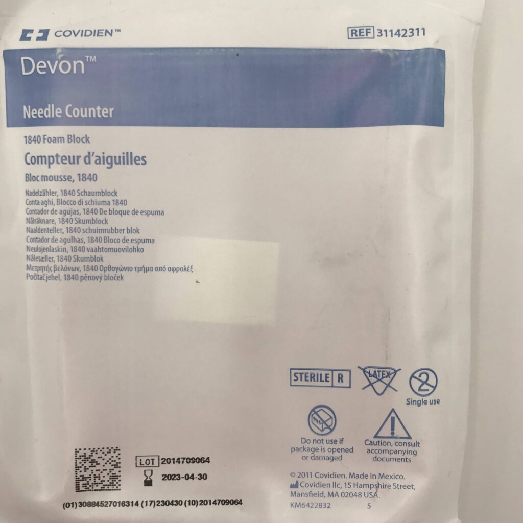 Covidien 31142311 Devon Needle Counter - GB TECH USA