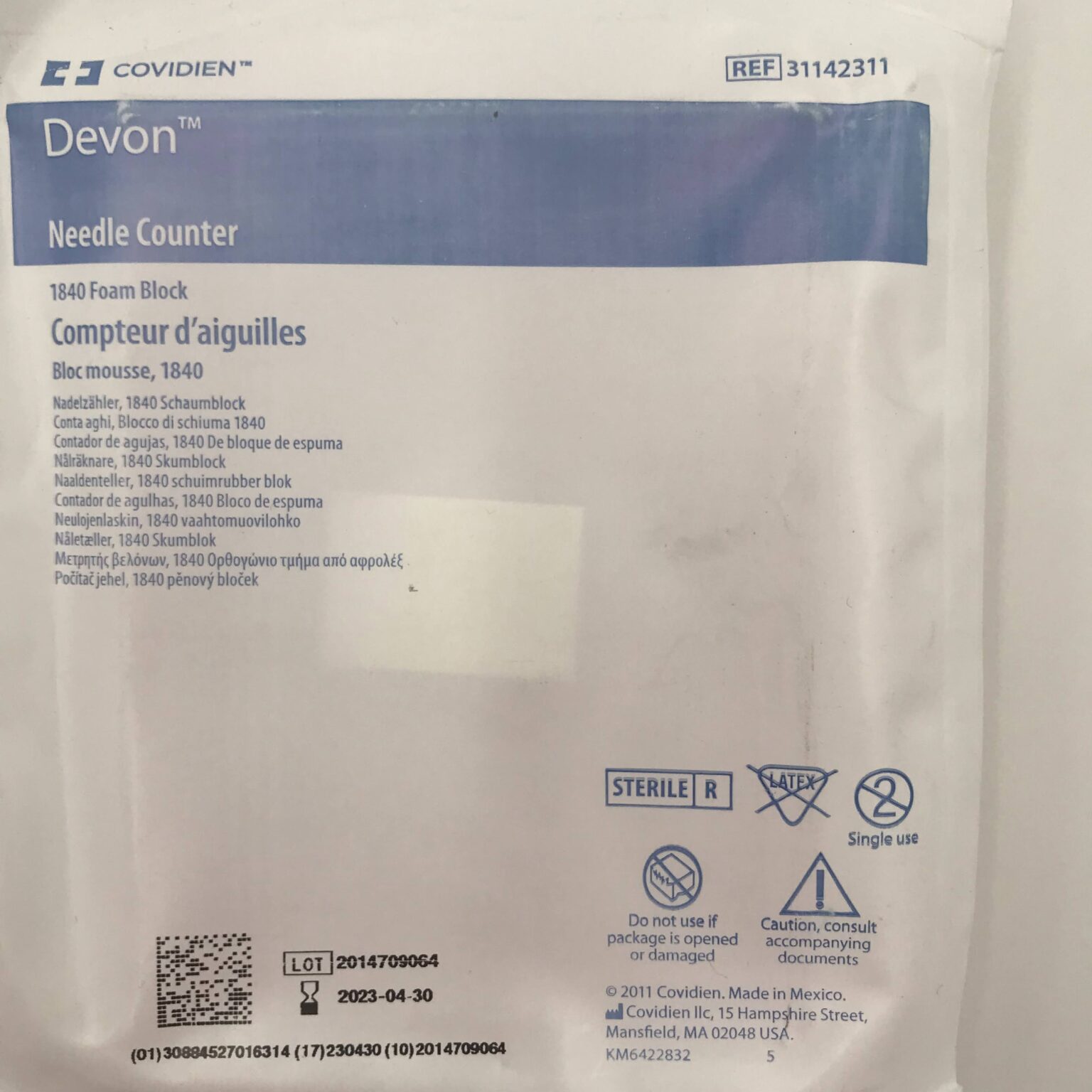 Covidien 31142311 Devon Needle Counter - GB TECH USA