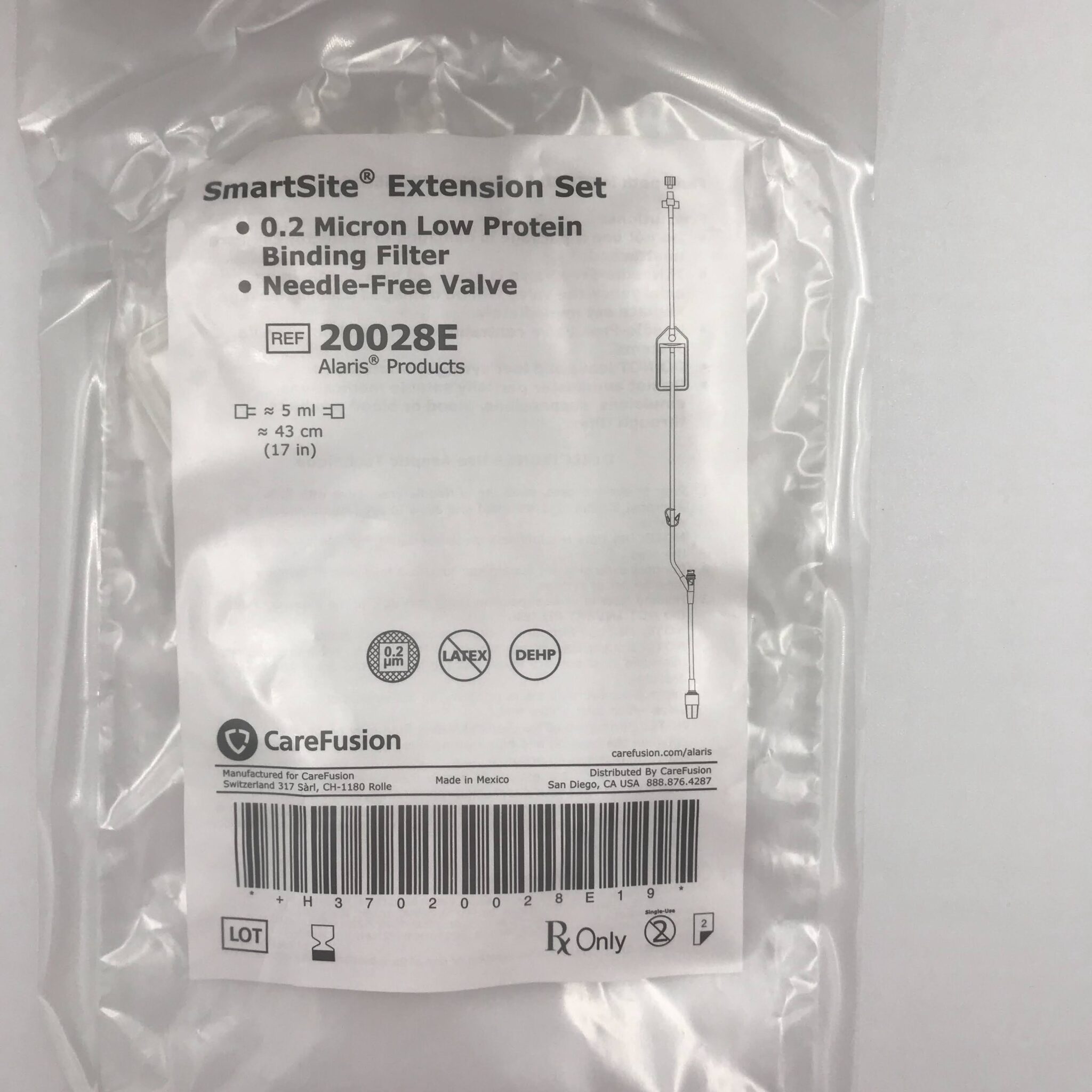 CareFusion 20028E Alaris, SmartSite Extension Set 0.2 Micron Low ...
