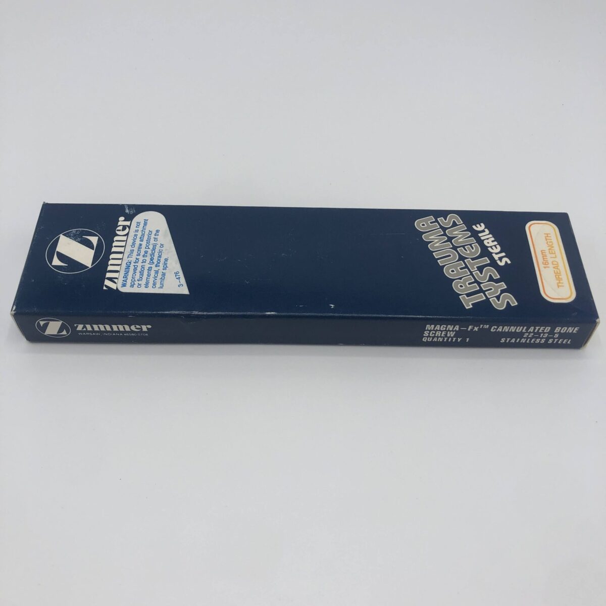 Zimmer 1146-100 Magna-FX Cannulated Bone Screw 7.0mm Diameter, 100mm ...