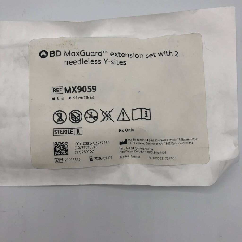 BD MX9059 MaxGuard Extension Set With 2 Needless Y-Sites BD MX9059 ...