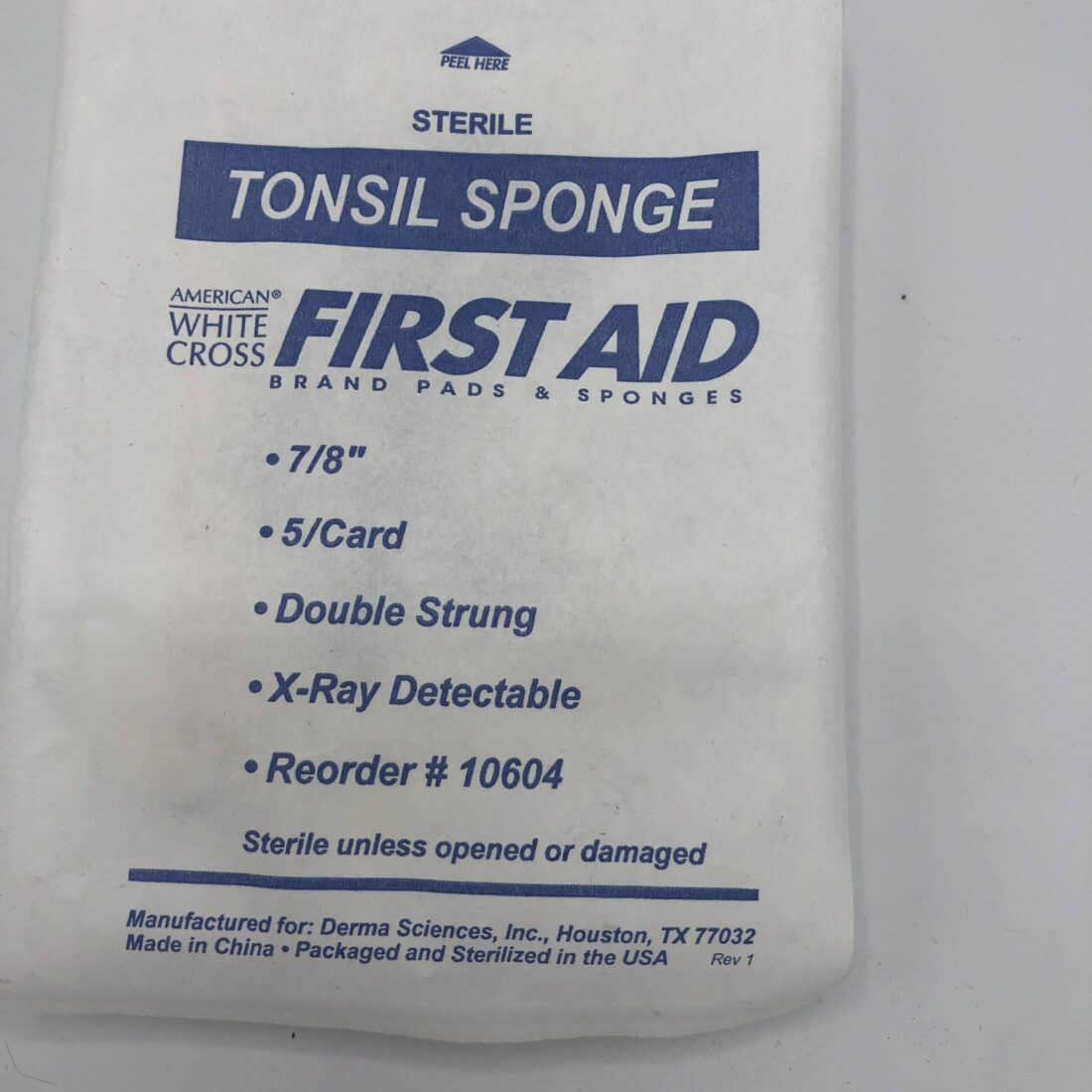 American White Cross 10604 First Aid, Tonsil Sponge, Brand Pads ...