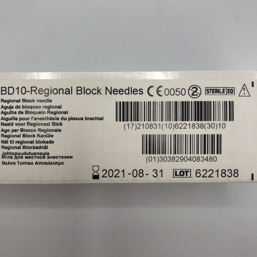 BD 408348 BD10-Regional Block Needles (10/Box) (x) - GB TECH USA