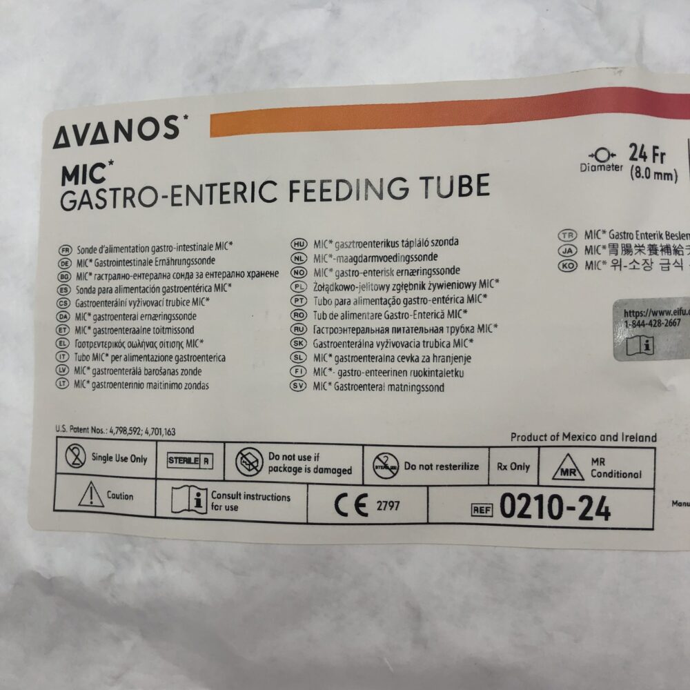 Avanos 0210-24 Mic Gastro-Enteric Feeding Tube, 24Fr – GB TECH USA