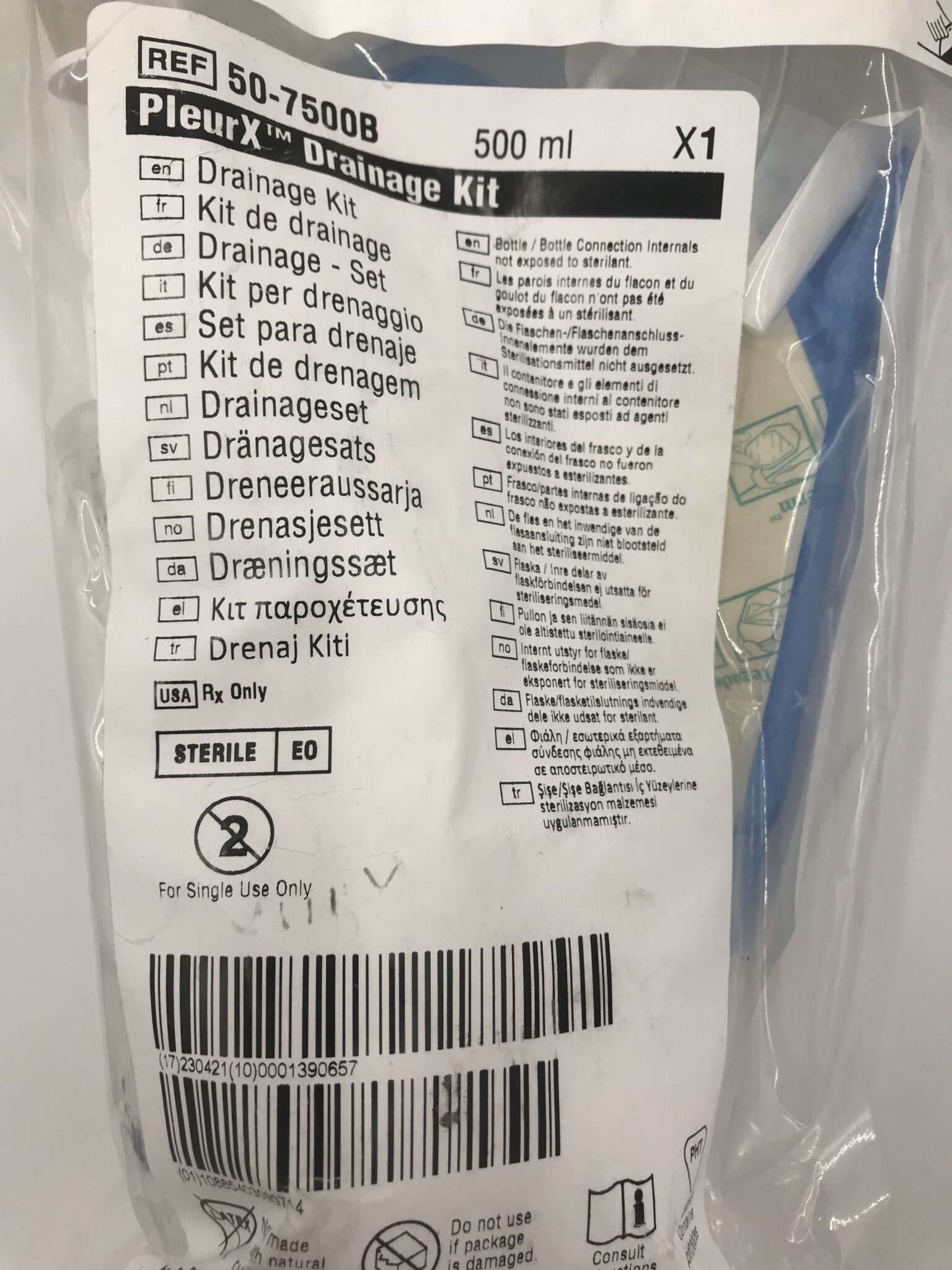 CareFusion 50-7500B PleurX Drainage Kit, 500mL – GB TECH USA