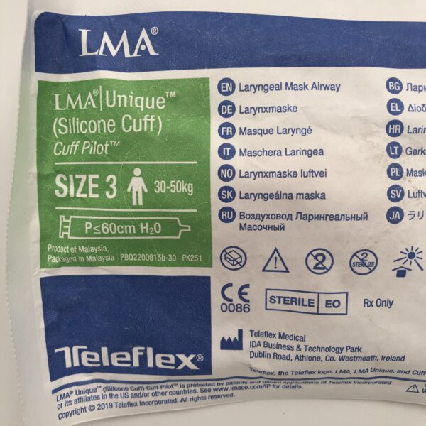 TeleFlex 105200-000030 LMA, Unique (Silicone Cuff) Cuff Pilot, S=3 - GB ...