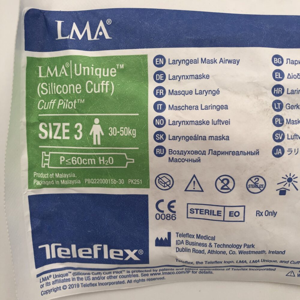TeleFlex 105200-000030 LMA, Unique (Silicone Cuff) Cuff Pilot, S=3 - GB ...