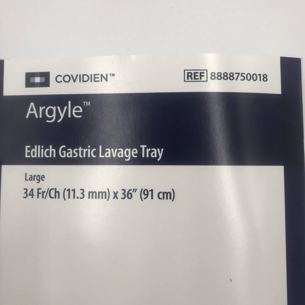 COVIDIEN 8888750018 Argyle Edlich Gastric Lavage Tray, Large 34Fr/Ch ...