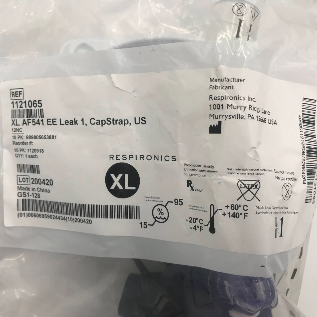 Respironics 1121065 XL. AF541 EE Leak 1, CapStrap, US - GB TECH USA