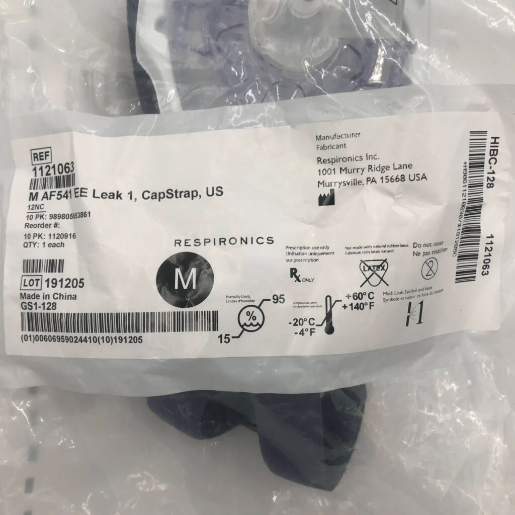 Respironics 1121063 M. AF541 EE Leak 1, CapStrap, US - GB TECH USA