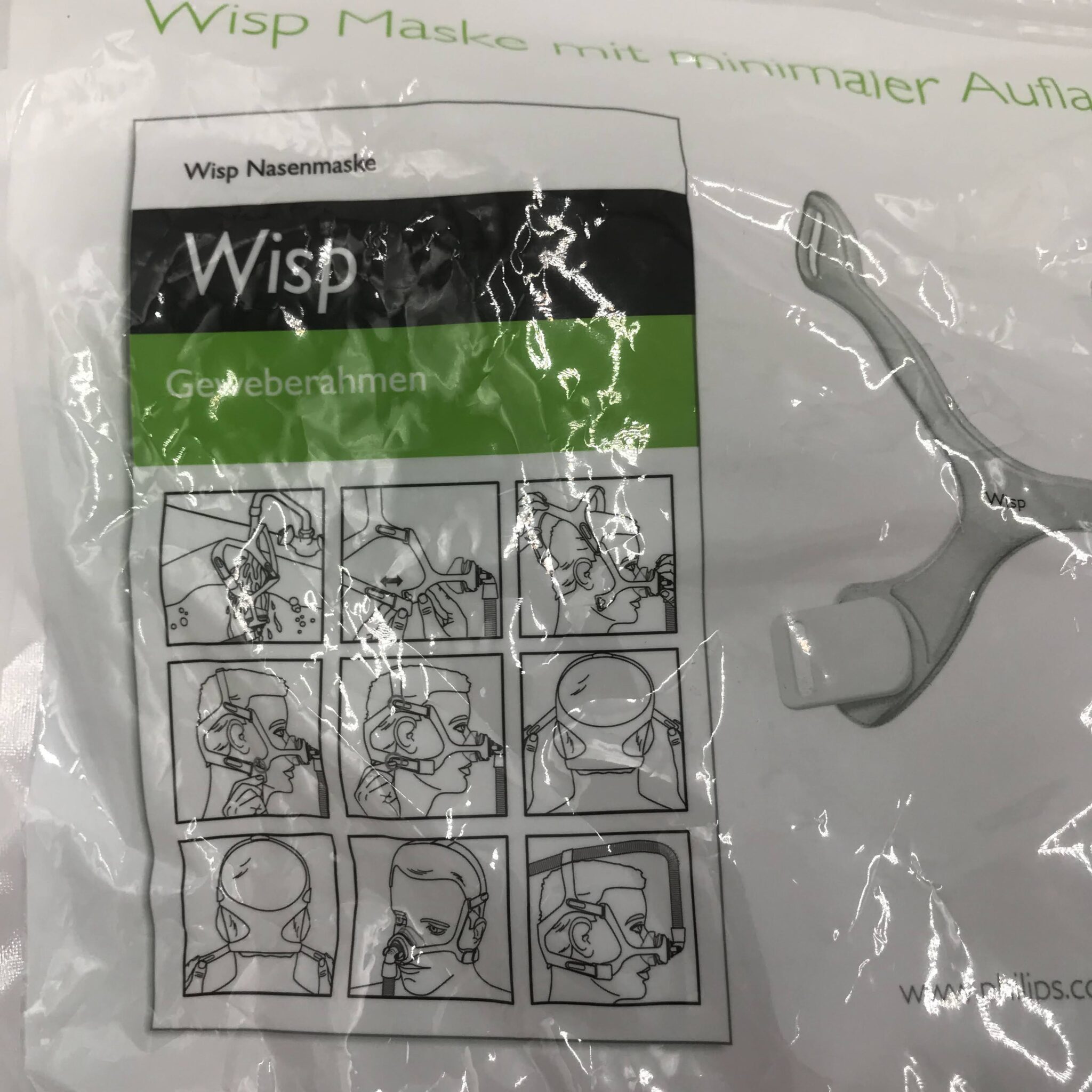 Respironics 1094056 Philips Wisp Mask, Fabric Frame, W/O HGDR, Dom - GB ...