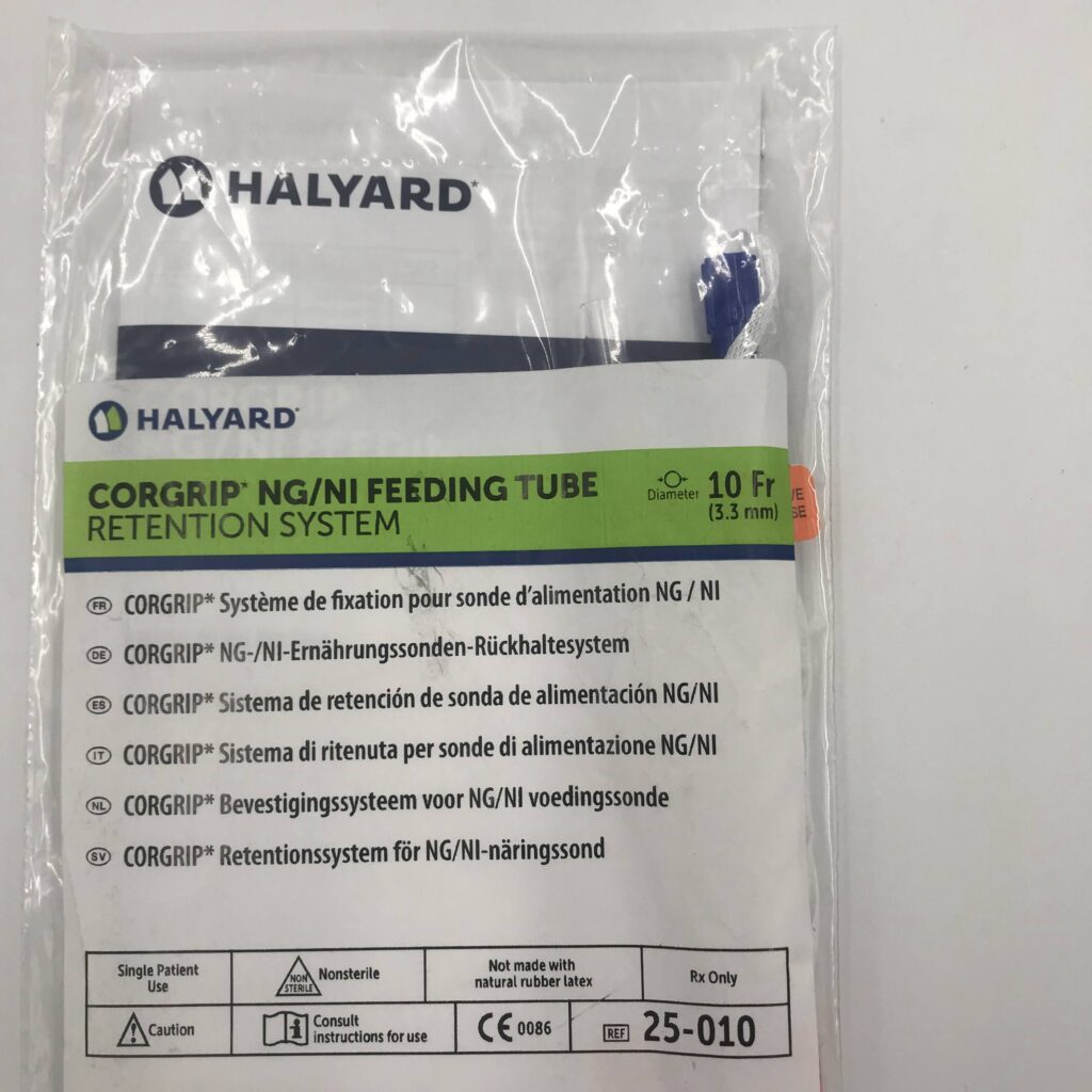 Halyard 25-010 Corgrip NG/NI Feeding Tube, Retention System, 10Fr - GB ...