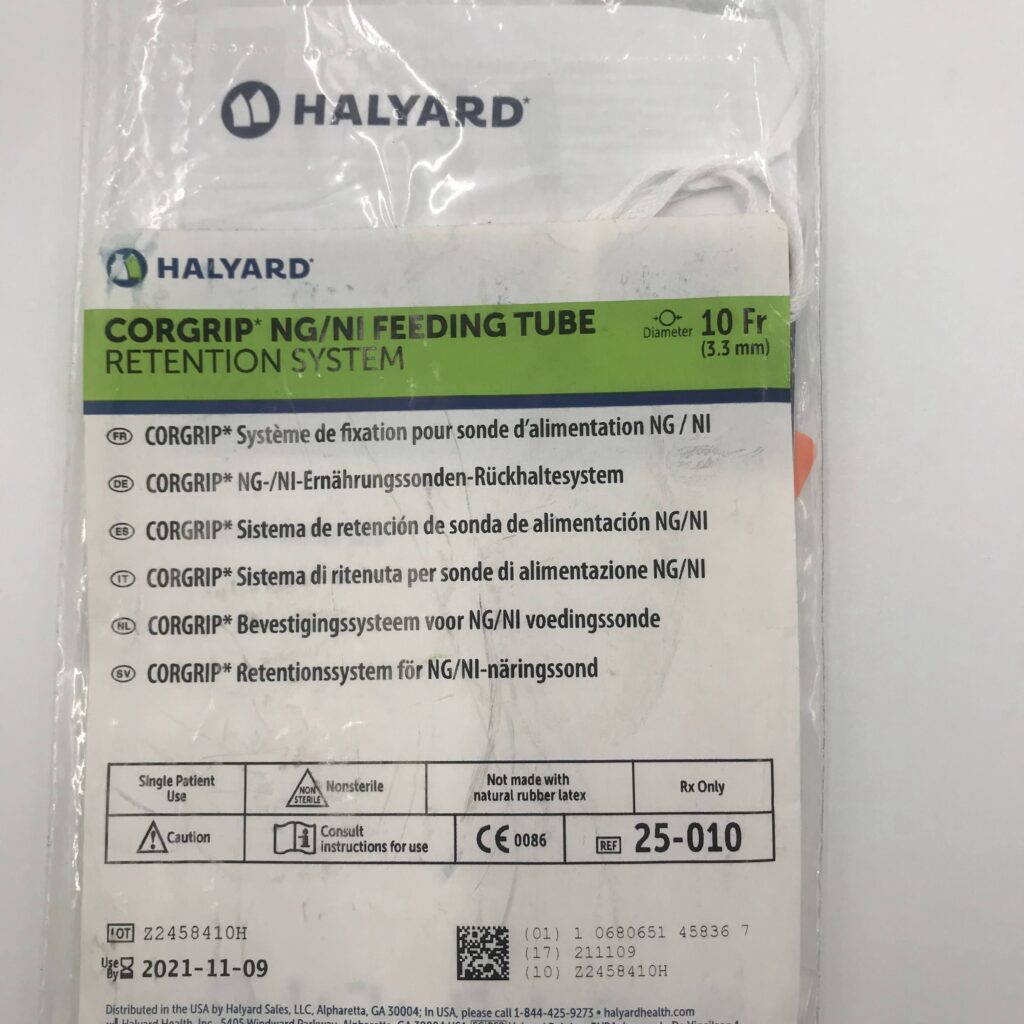 Halyard 25-010 Corgrip NG/NI Feeding Tube, 10Fr (x) - GB TECH USA