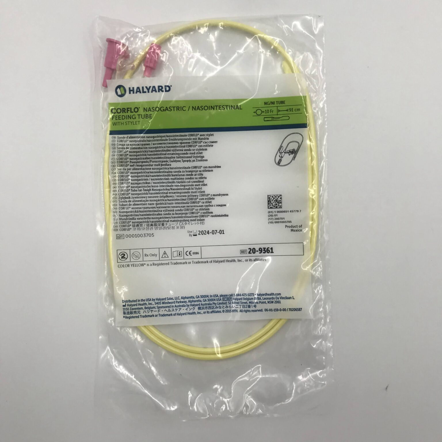 Halyard 20-9361 CorFlo NasoGastric /Nasointestinal Feeding Tube w ...