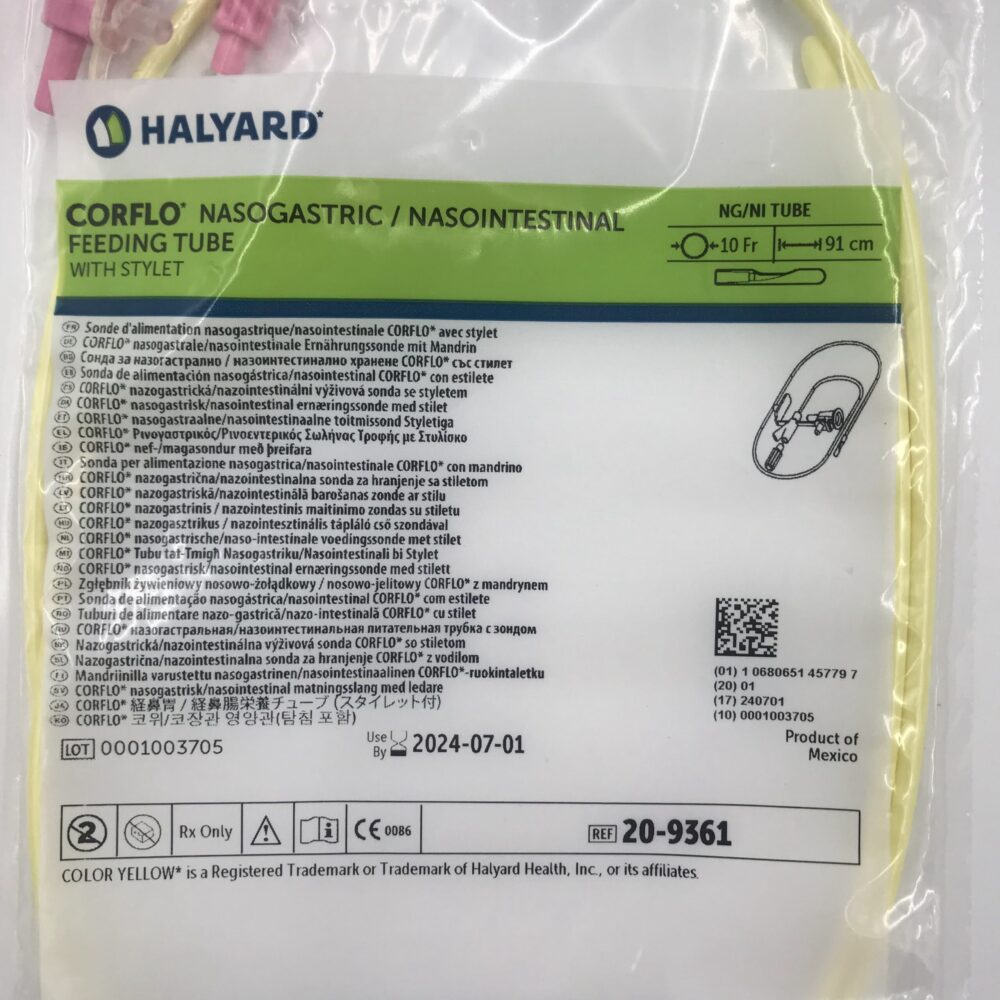 Halyard 20-9361 CorFlo NasoGastric /Nasointestinal Feeding Tube w ...