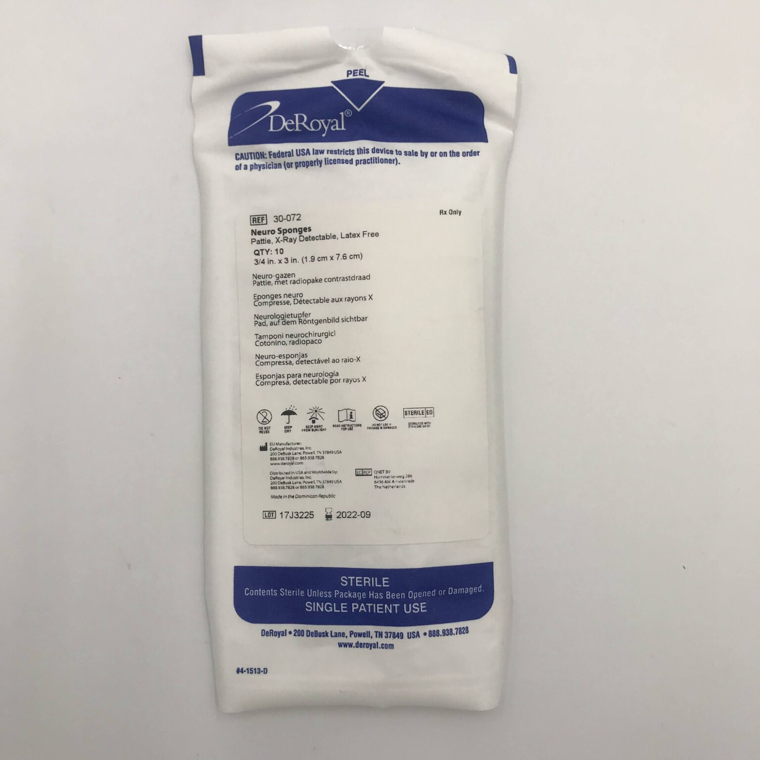 DeRoyal 30-072 Neuro Sponges (10/Pkg) – GB TECH USA